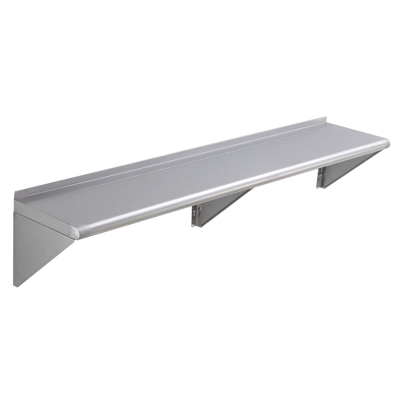 KFFKFF 12" x 60" Stainless Steel Ledge, Wall-Attached Sturdy Shelving ...