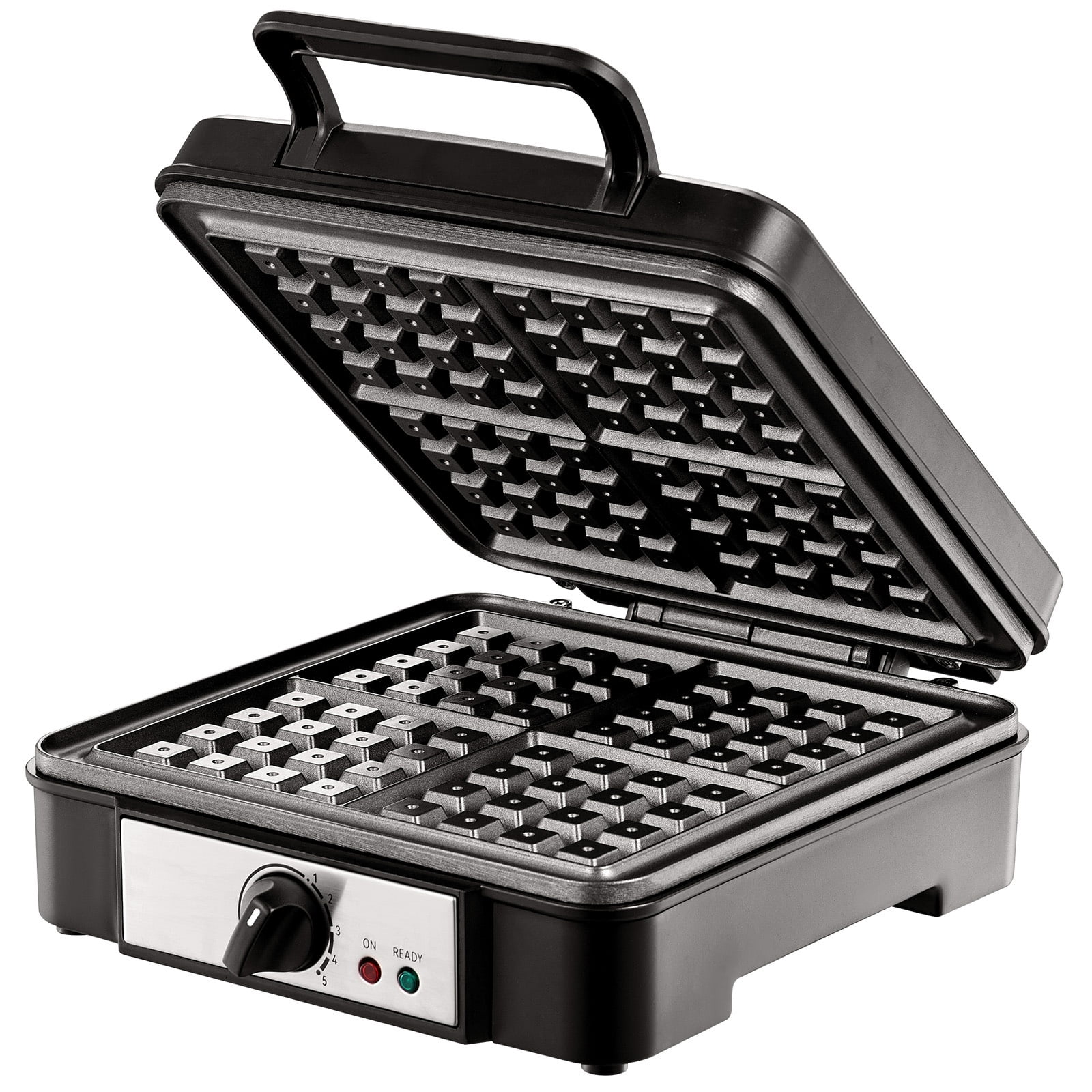 KFFKFF 1200W Electric Non-Stick Waffle Iron 120V 4 Slices Square Waffle ...