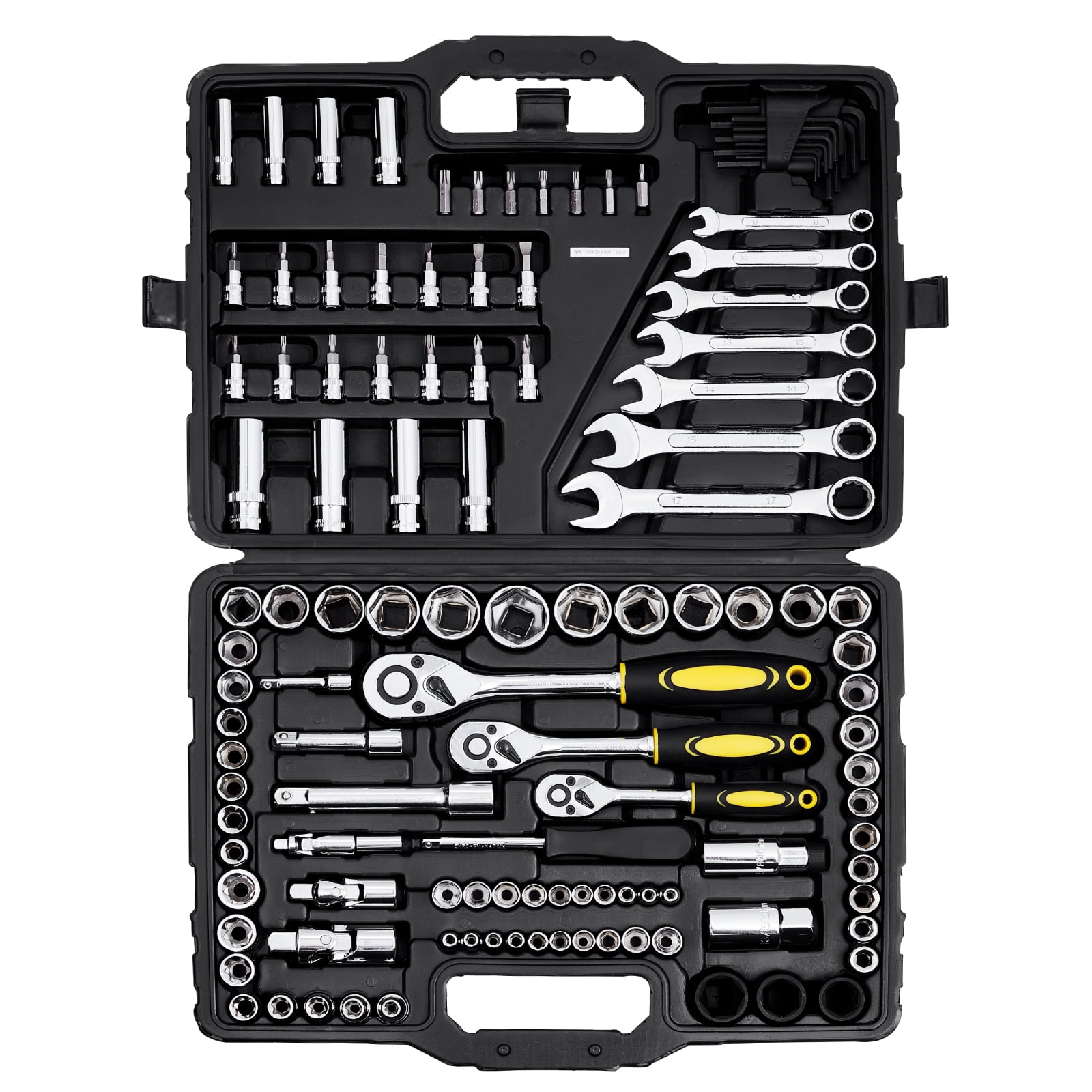 KFFKFF 121-Component Mechanics Tool Set, Incorporates 1/4", 3/8", 1/2 ...