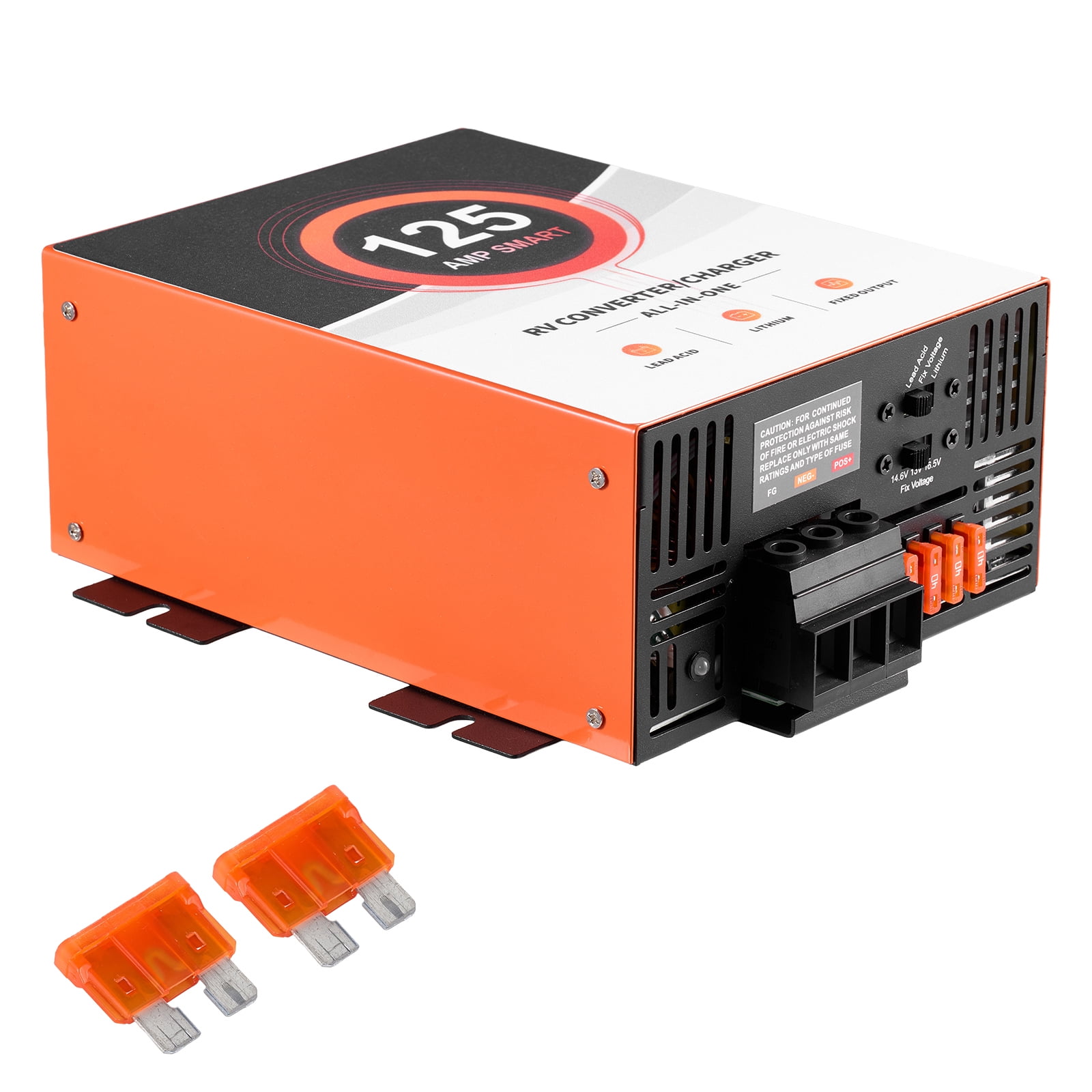 KFFKFF 125 Amp RV Power Converter, 110V AC to 12V DC Battery Charger ...
