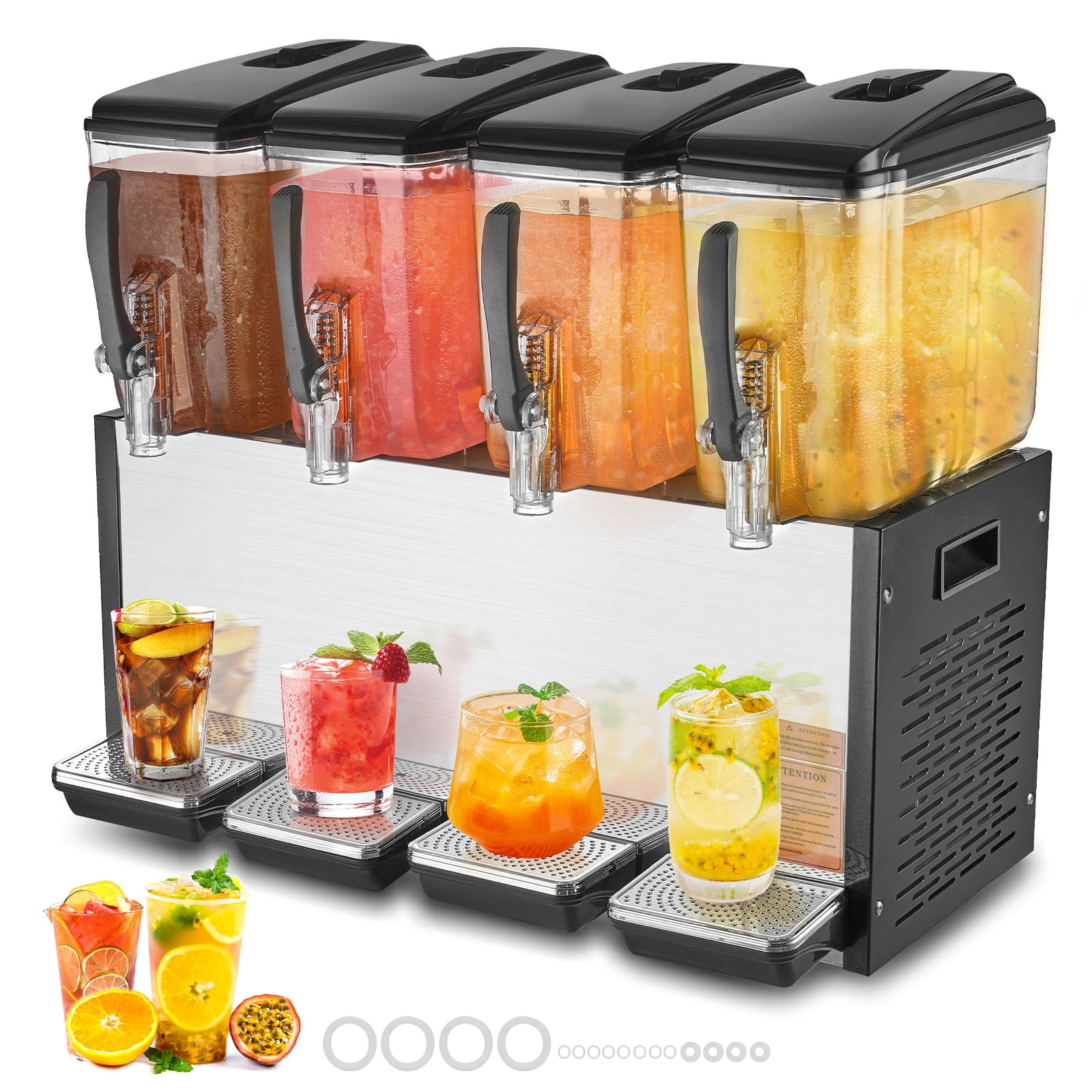 KFFKFF 12L*4 Tanks, 510W Commercial Beverage Dispenser Juice Dispenser ...