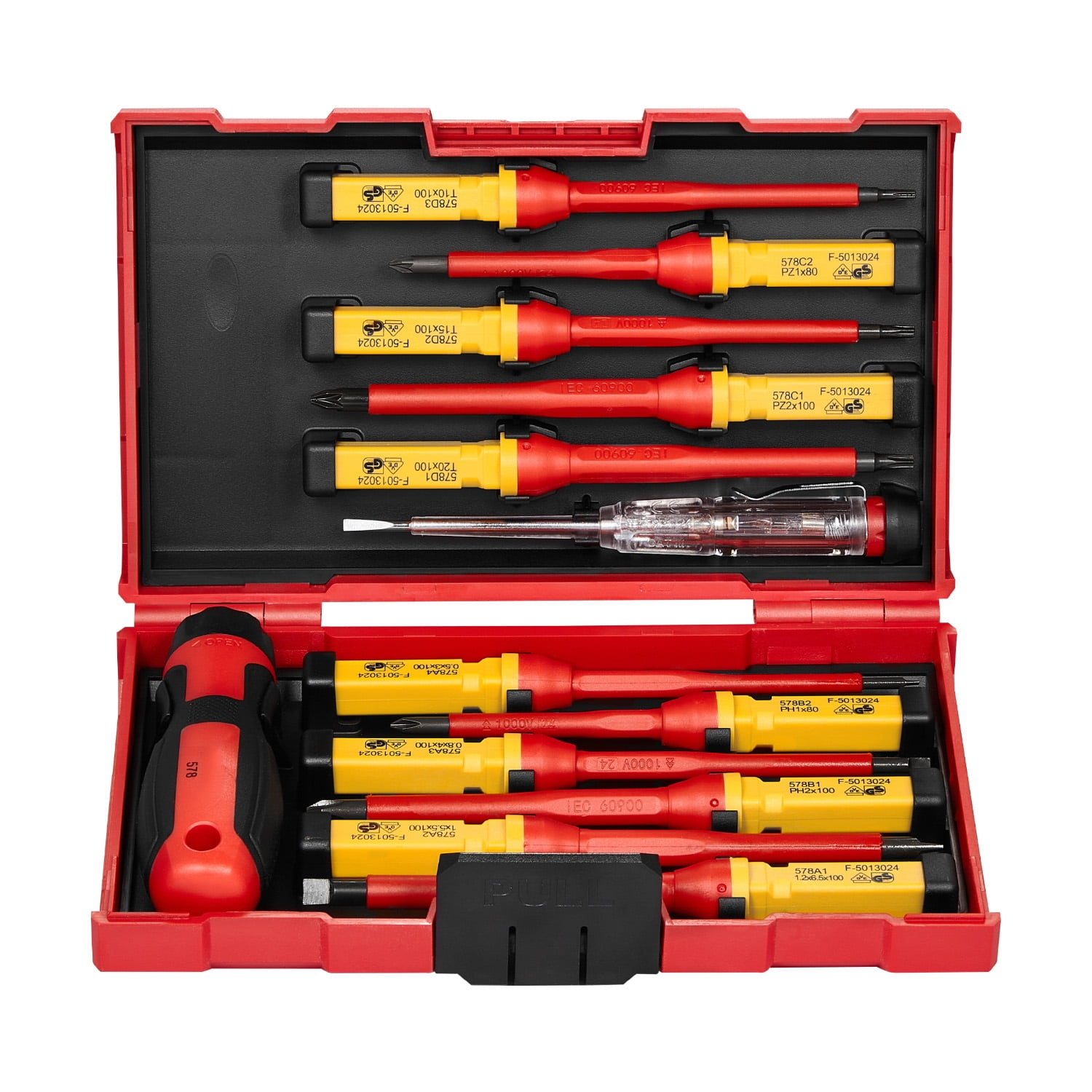 KFFKFF 13-Count Insulated Screwdriver Set, Professional Electrician's ...