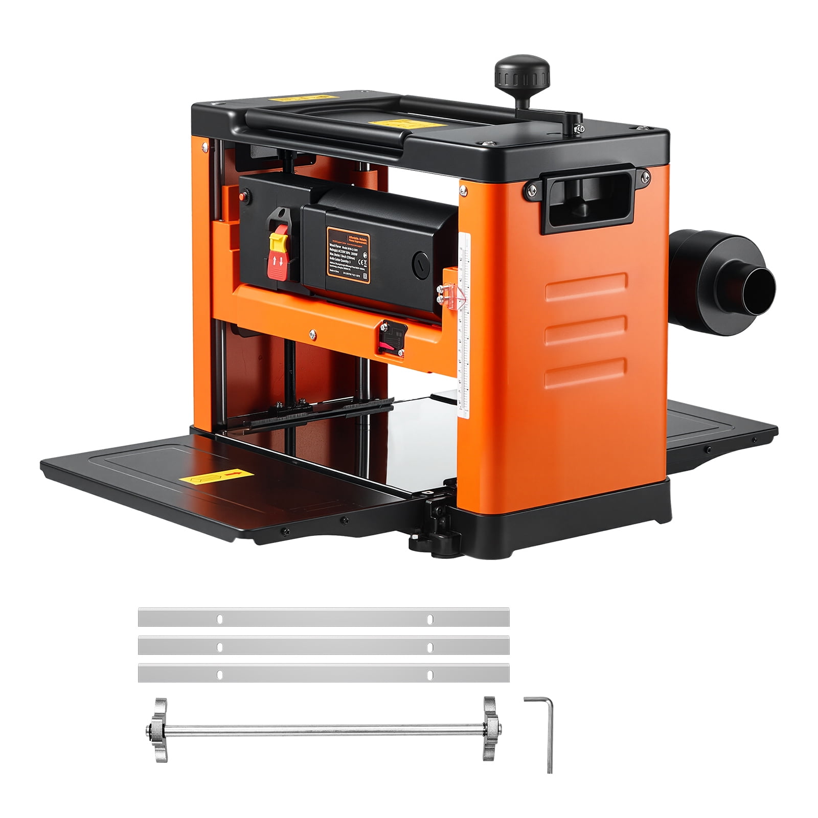 KFFKFF 13-Inch Thickness Planer with Three Blades, 2000W Motor, Dual ...