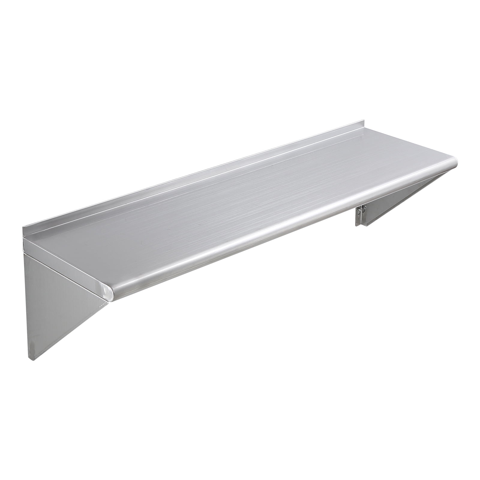 KFFKFF 14" x 48" Shelf in Stainless Steel, Wall-Attachable with ...