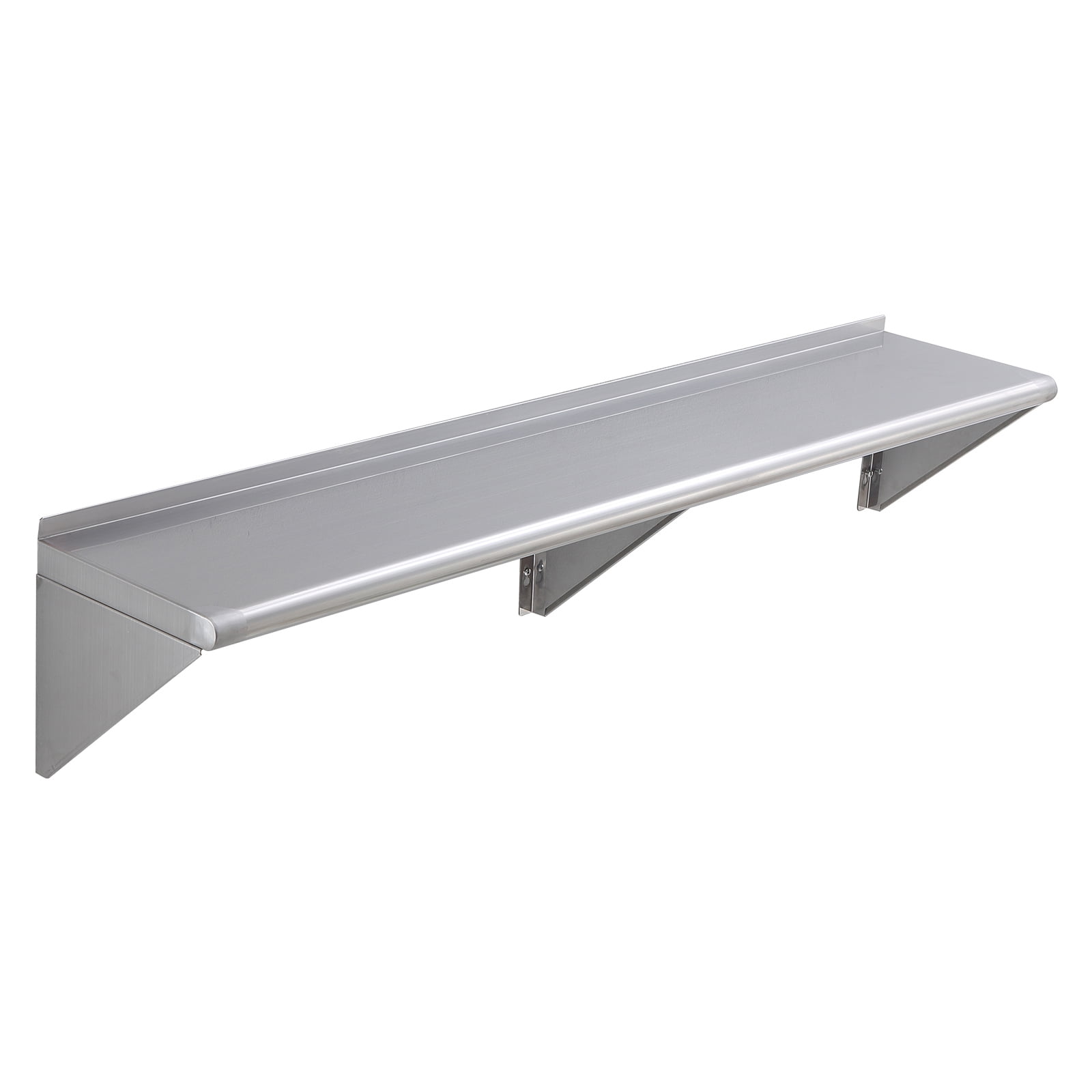 KFFKFF 14" x 60" Stainless Steel Ledge, Wall-Attached Sturdy Shelving ...