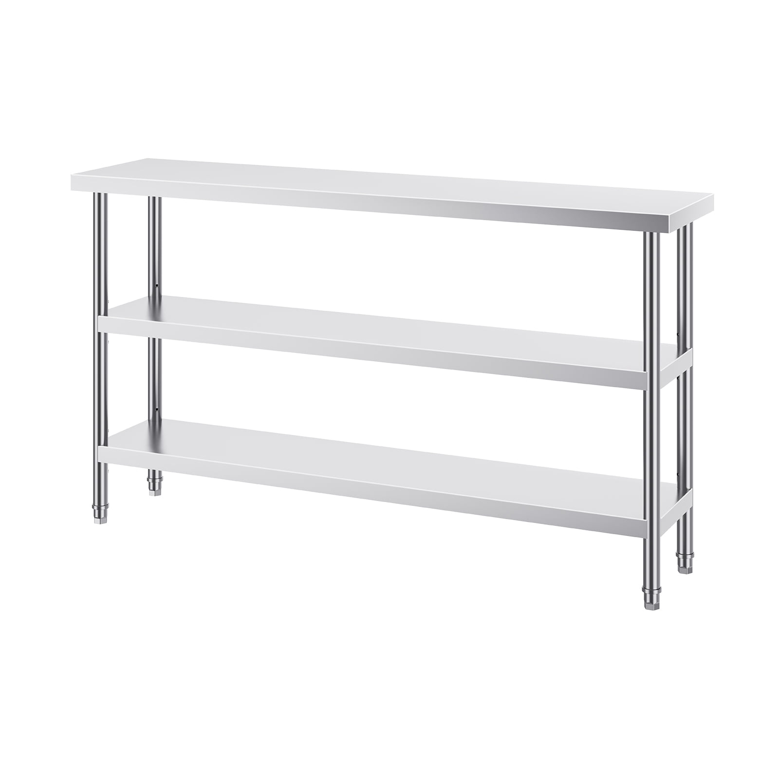 KFFKFF 14" x 60" Stainless Steel Work Table, Food Preparation Table ...