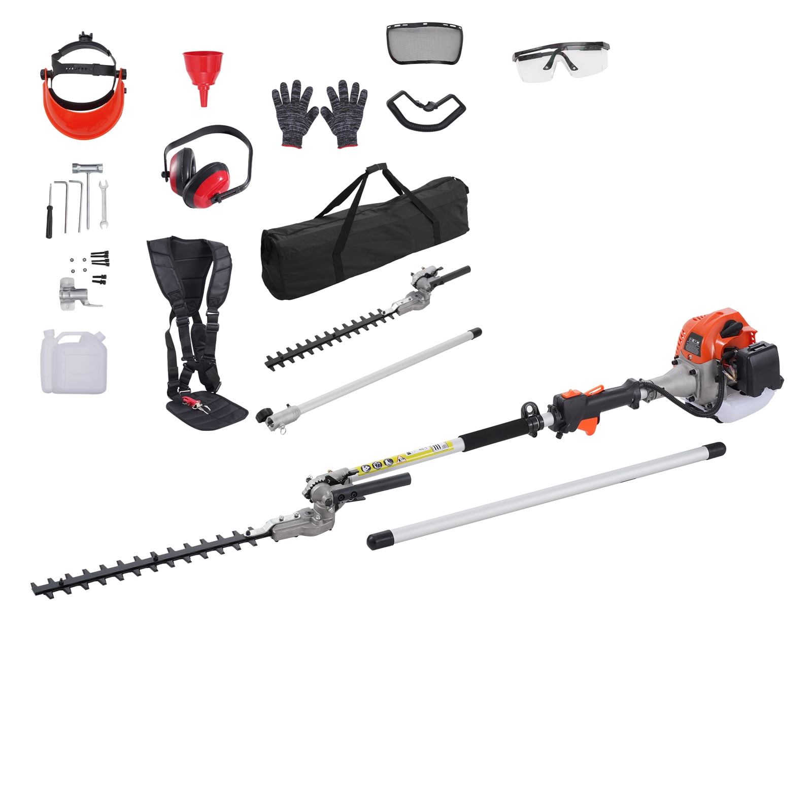 KFFKFF 15.7-inch 26CC 2 Cycle Gas Hedge Cutter, Gas Propelled Pole ...