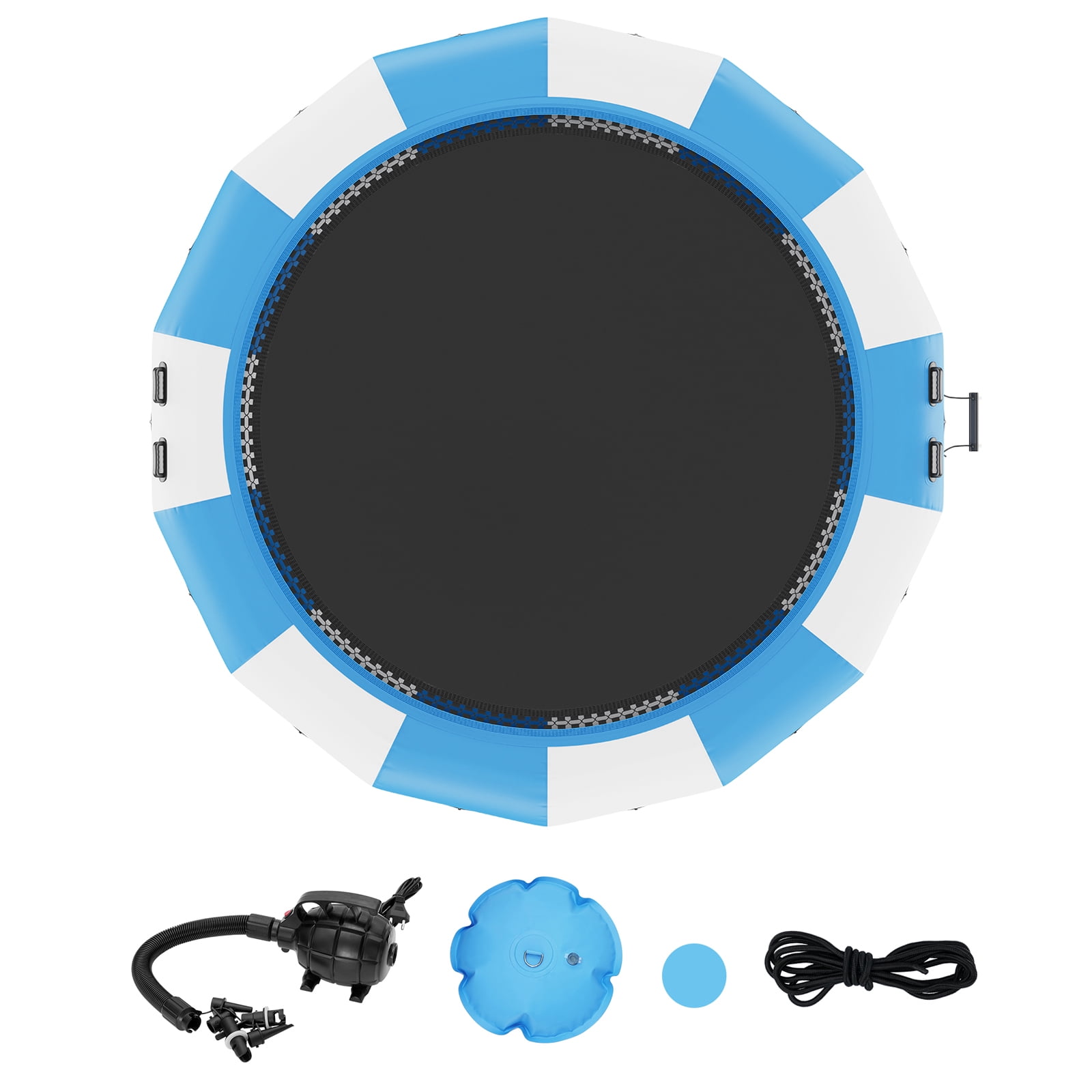 SKYSHALO 15ft Floating Inflatable Water Trampoline, Air Sports Swim ...