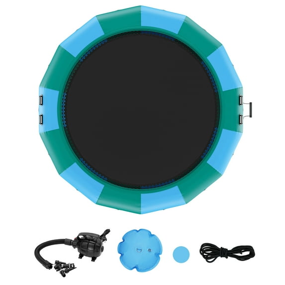 KFFKFF 15ft Inflatable Water Trampoline Swim Platform Bounce for Pool ...