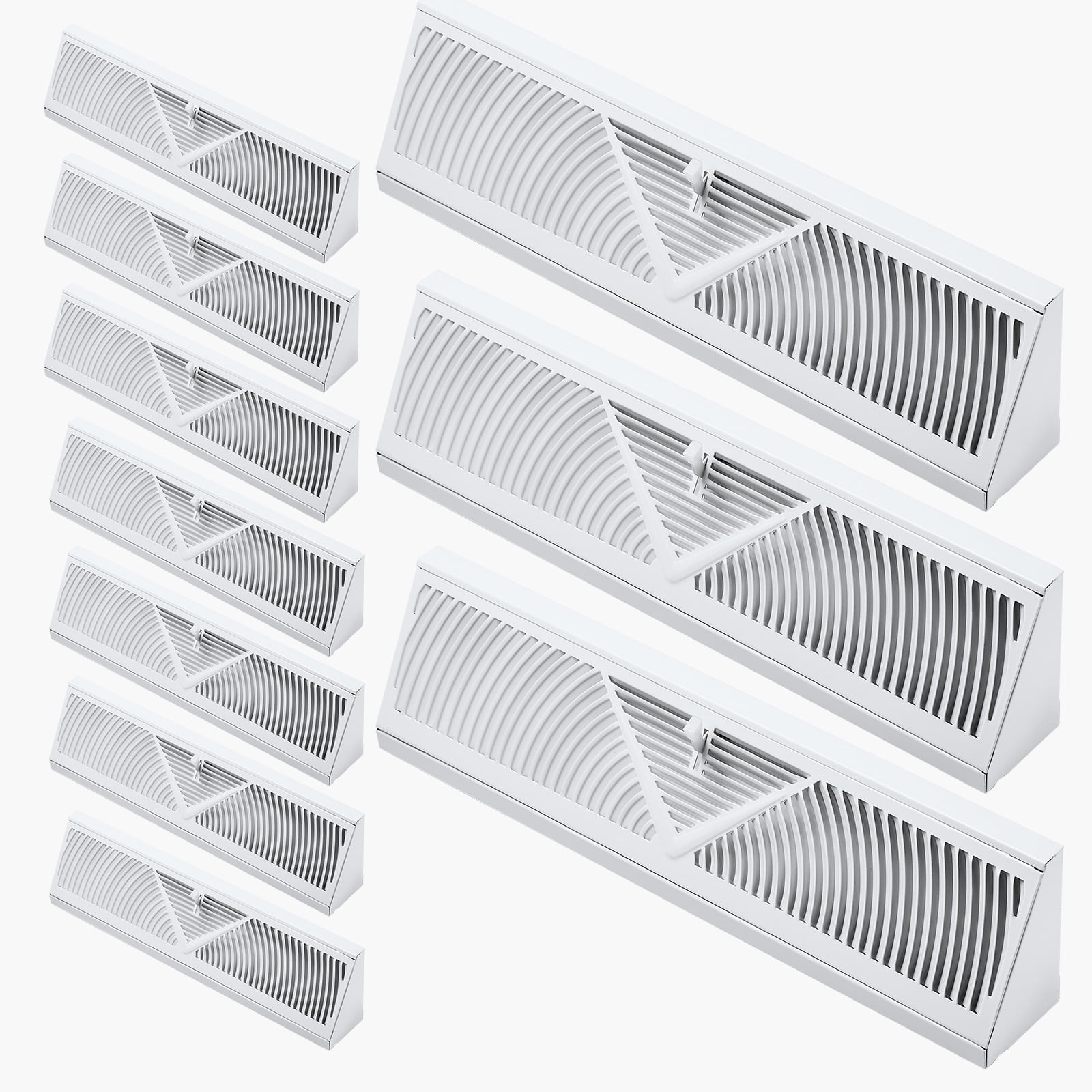 KFFKFF 18-Inch Floor Vents, Set of 10 Baseboard Vents, HVAC Durable ...