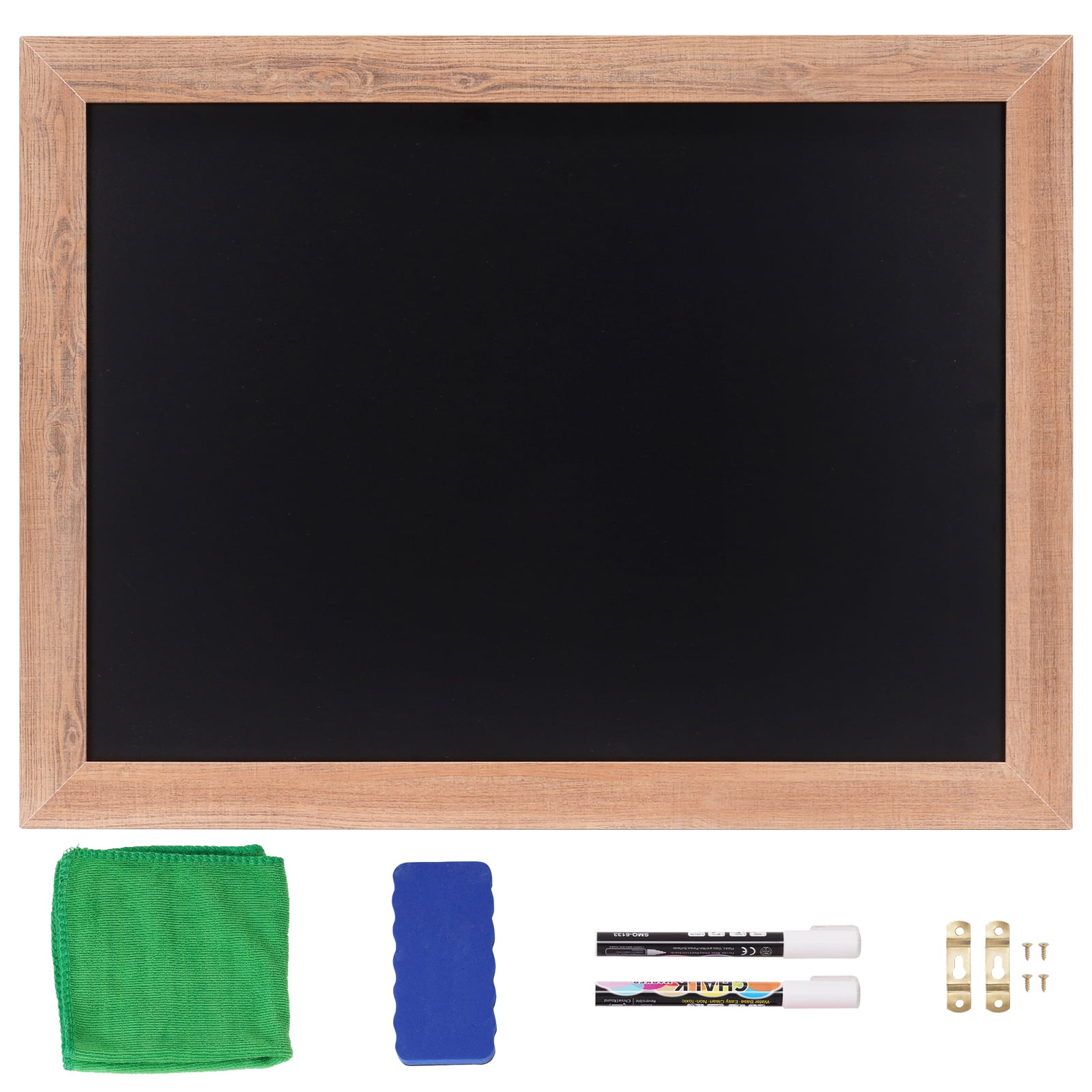 KFFKFF 18"x24" Rustic Wood Framed Chalkboard Wall Hanging Magnetic ...
