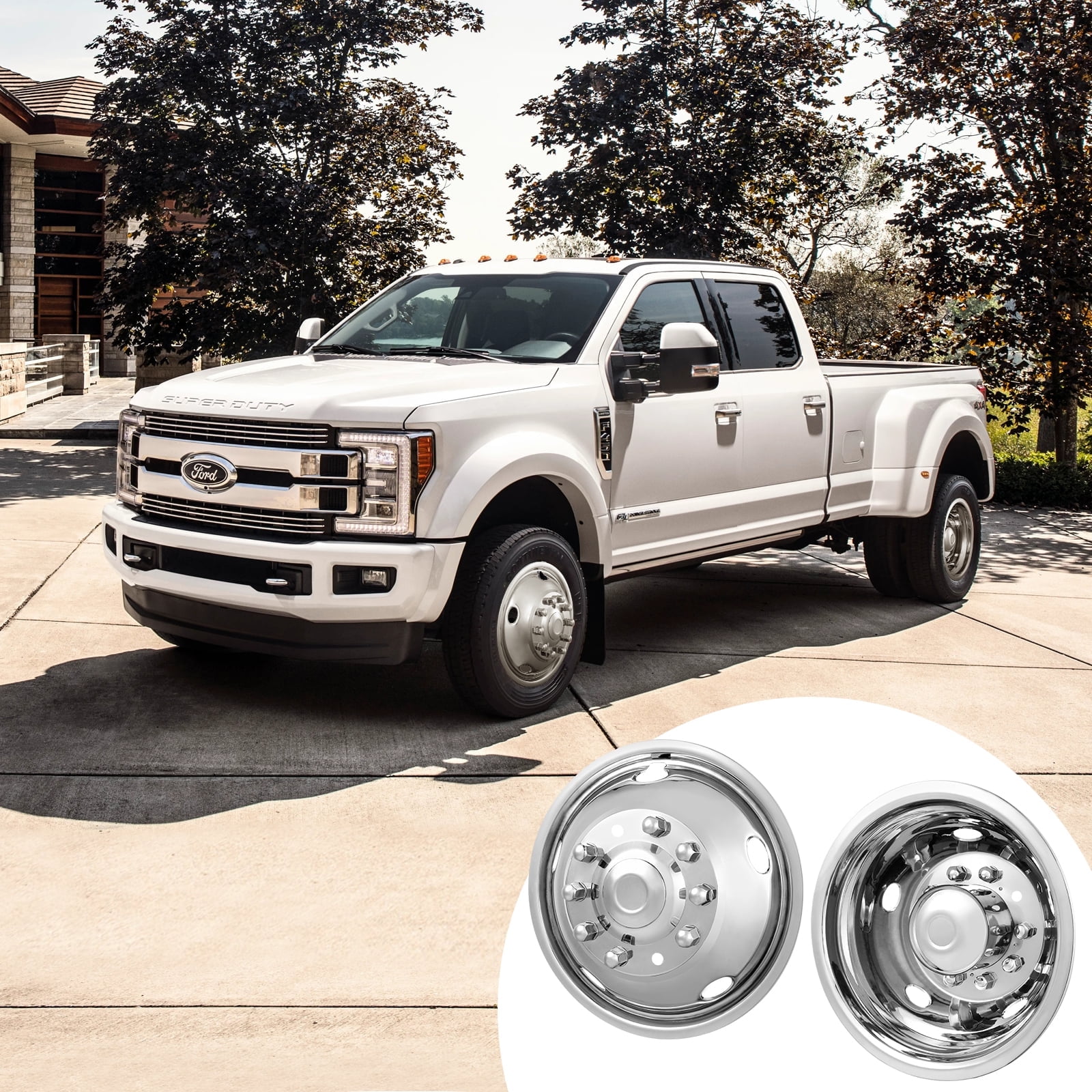 KFFKFF 19.5" Wheel Simulators Cover Stainless Steel 2005-2020 Ford F450 ...