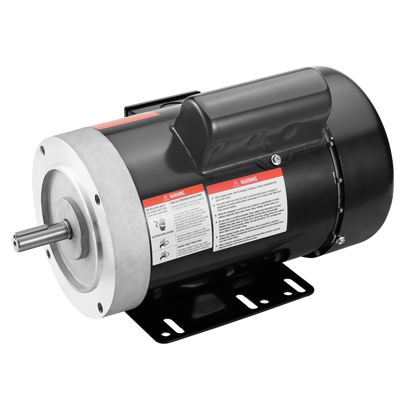 KFFKFF 1HP Electric Motor, 1725 rpm, Dual Voltage AC 115V/230V, 56C ...