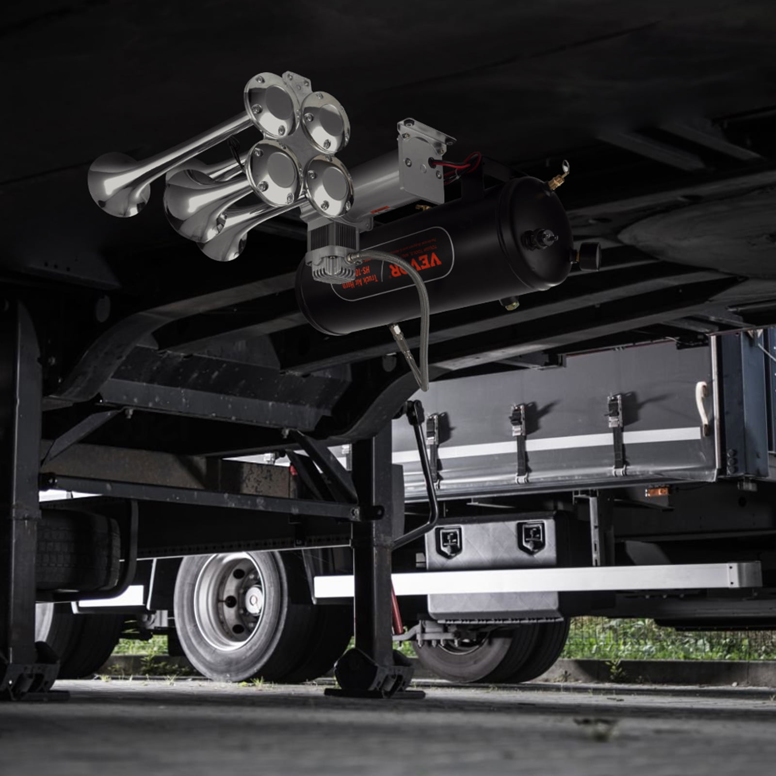 Free Shipping! SKYSHALO 2.6 Gal Tank Train Horns Kit 4 Trumpet Air Horn ...