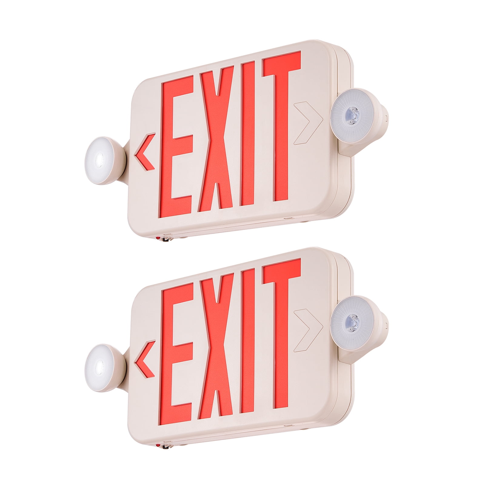 KFFKFF 2 Adjustable Head 2 Pack LED Exit Sign Emergency Light with ...