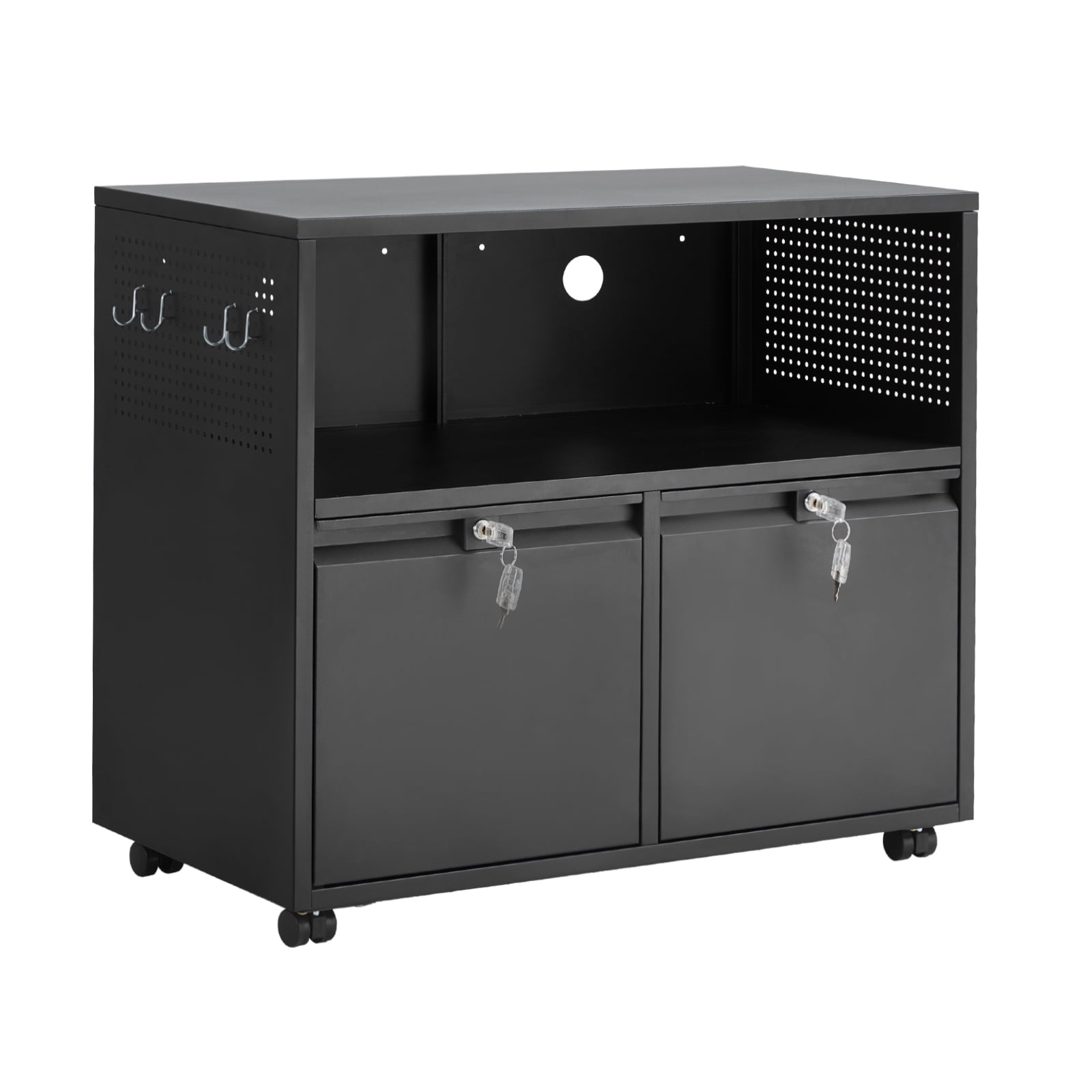 KFFKFF 2-Drawer Metal File Cabinet with Lock, Lateral Filing Cabinet ...