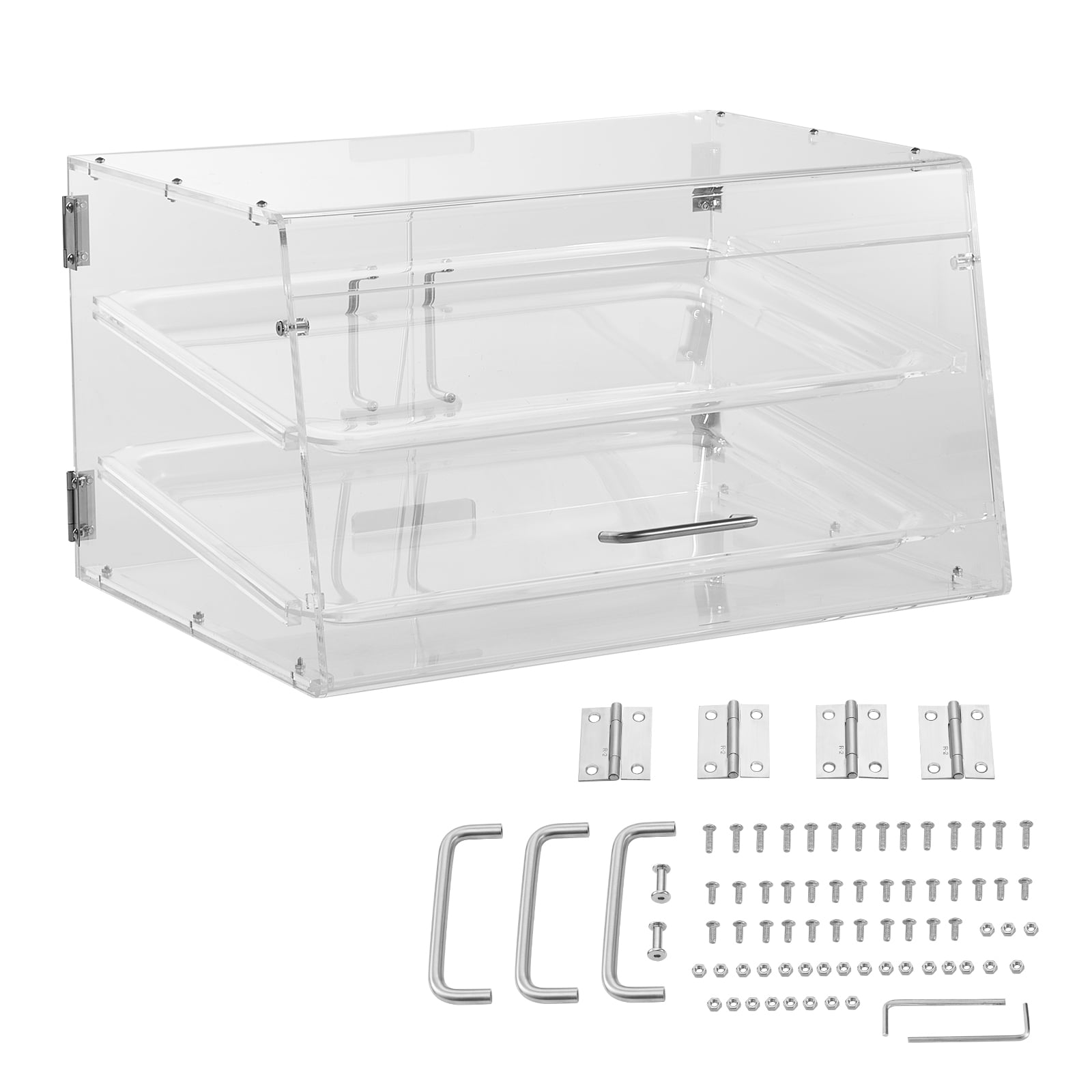 KFFKFF 2-Level Acrylic Bakery Showcase, Countertop Display with Back ...