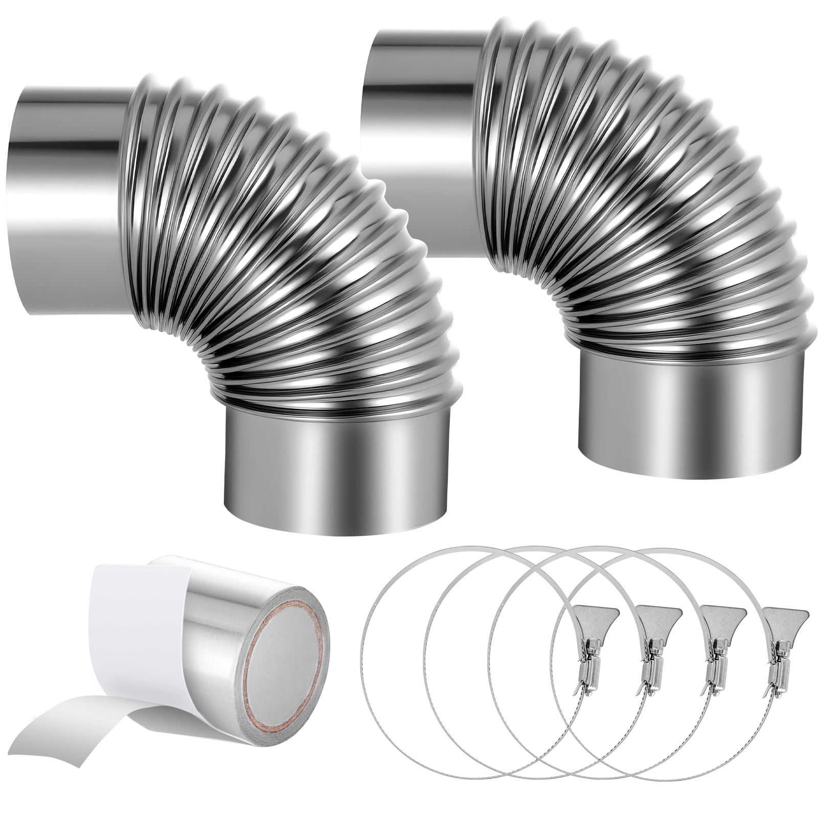 KFFKFF 2 Pack Dryer Vent Elbow, 90-Degree Hose Connector Kit for 4-Inch ...