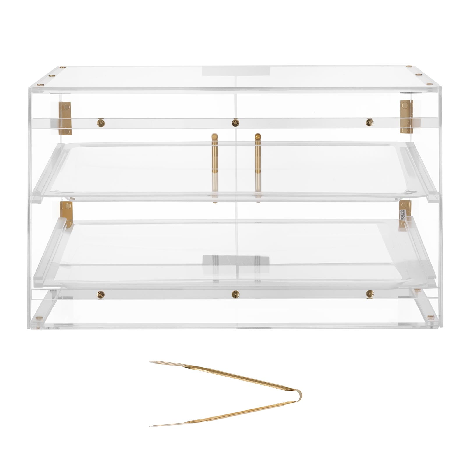 KFFKFF 2-Tier Countertop Bakery Display Case, Clear Acrylic Pastry ...