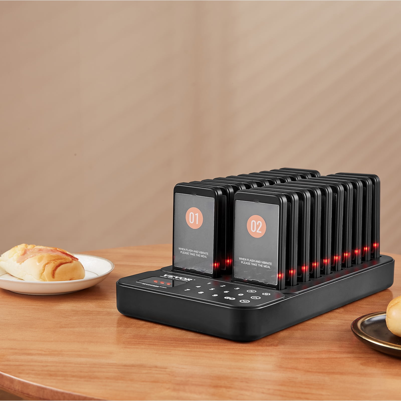 KFFKFF 20 Call Restaurant Wireless Paging System Coasters for Queuing ...