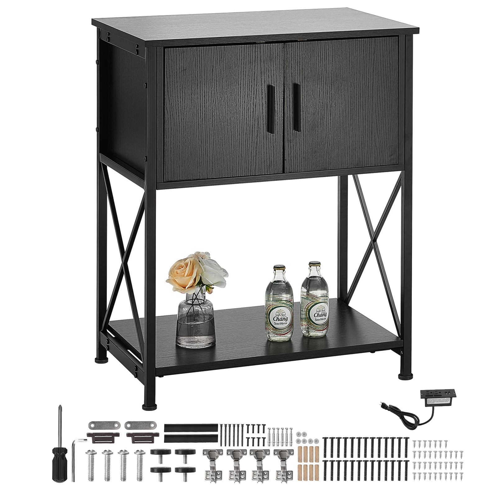 KFFKFF 20 Gallon Aquarium Stand Fish Tank Stand MDF Flush Power Panel ...