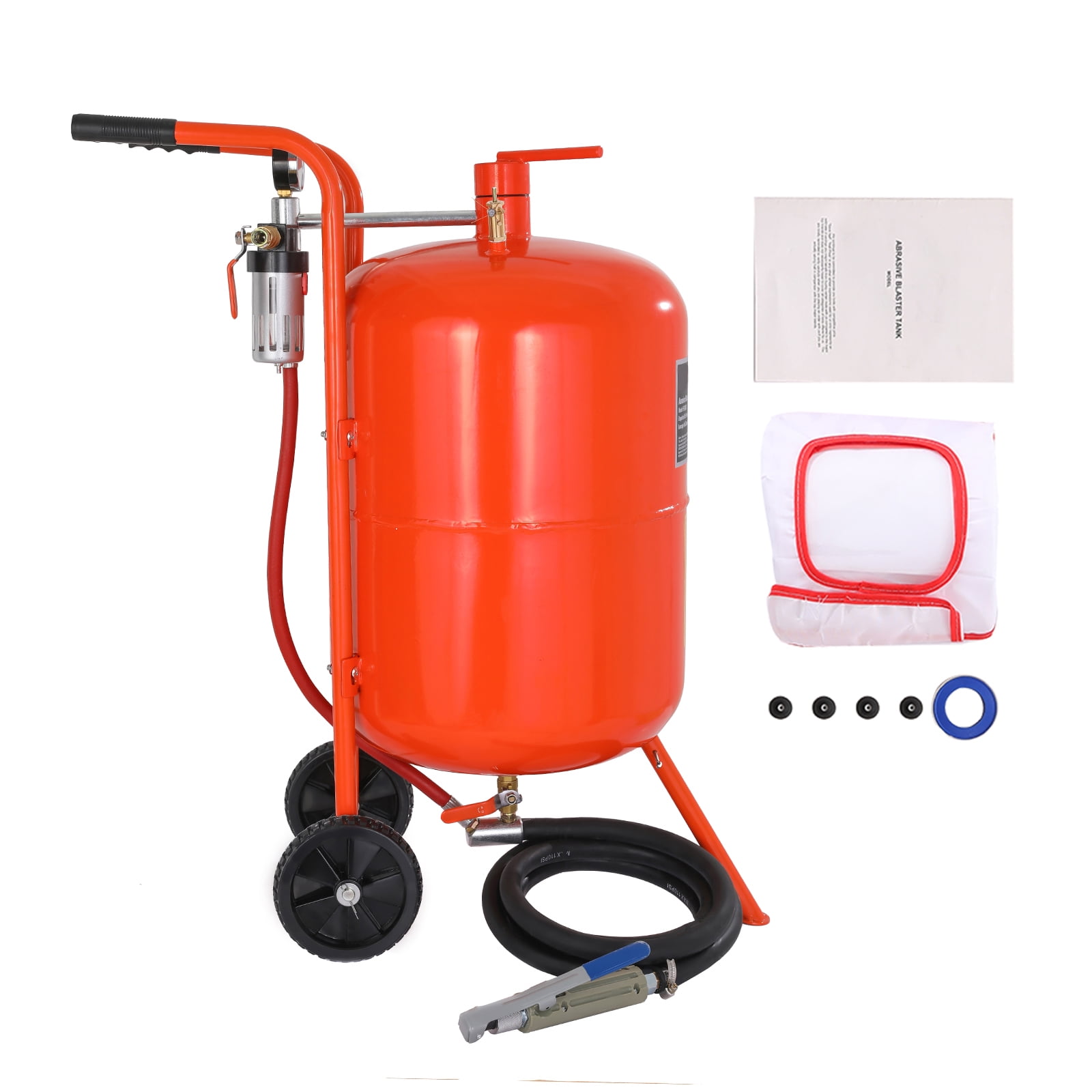 KFFKFF 20 Gallon Sand Blaster, 60-110 PSI Pressure Range, Mobile ...