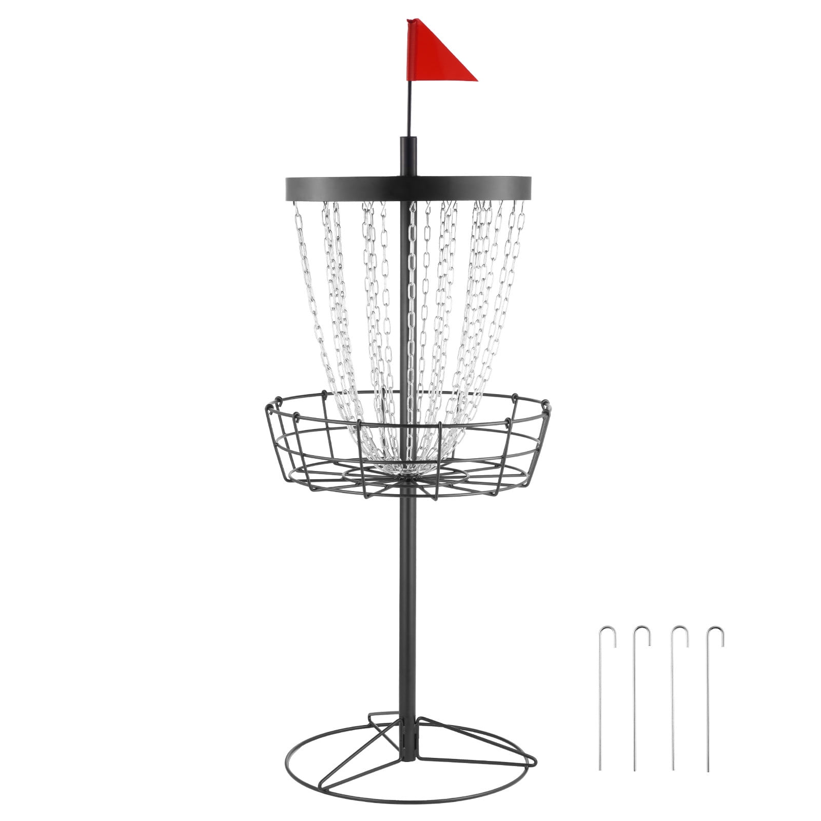 KFFKFF 24 Chain Disc Portable Disc Golf Basket Catcher Hole Practice ...
