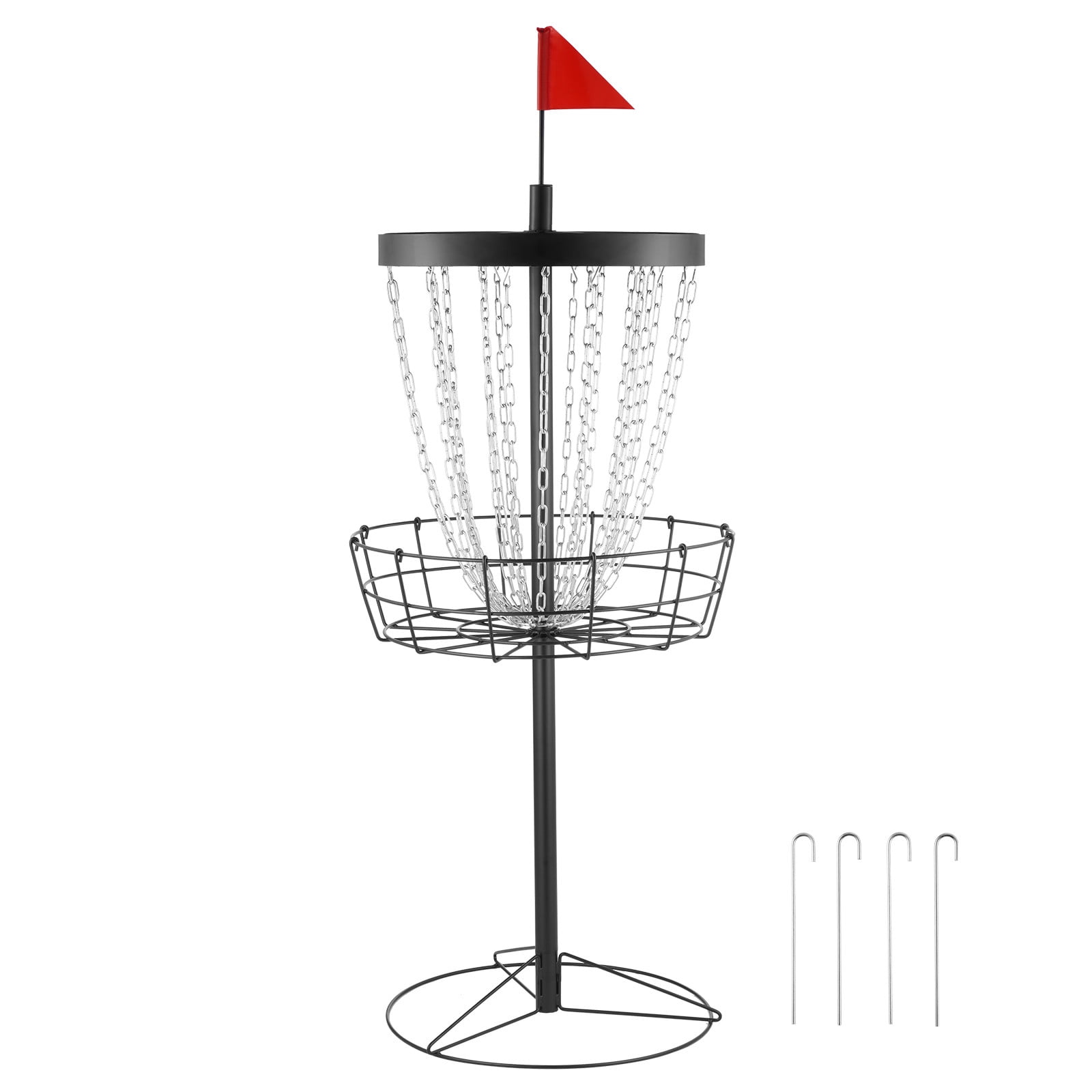 KFFKFF 24-Chains Disc Golf Basket Portable Disc Golf Catcher Black Hole ...