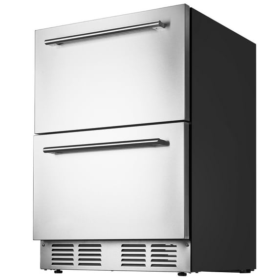 KFFKFF 24Inch Built-in Freestanding Double Drawer Refrigerator with ...