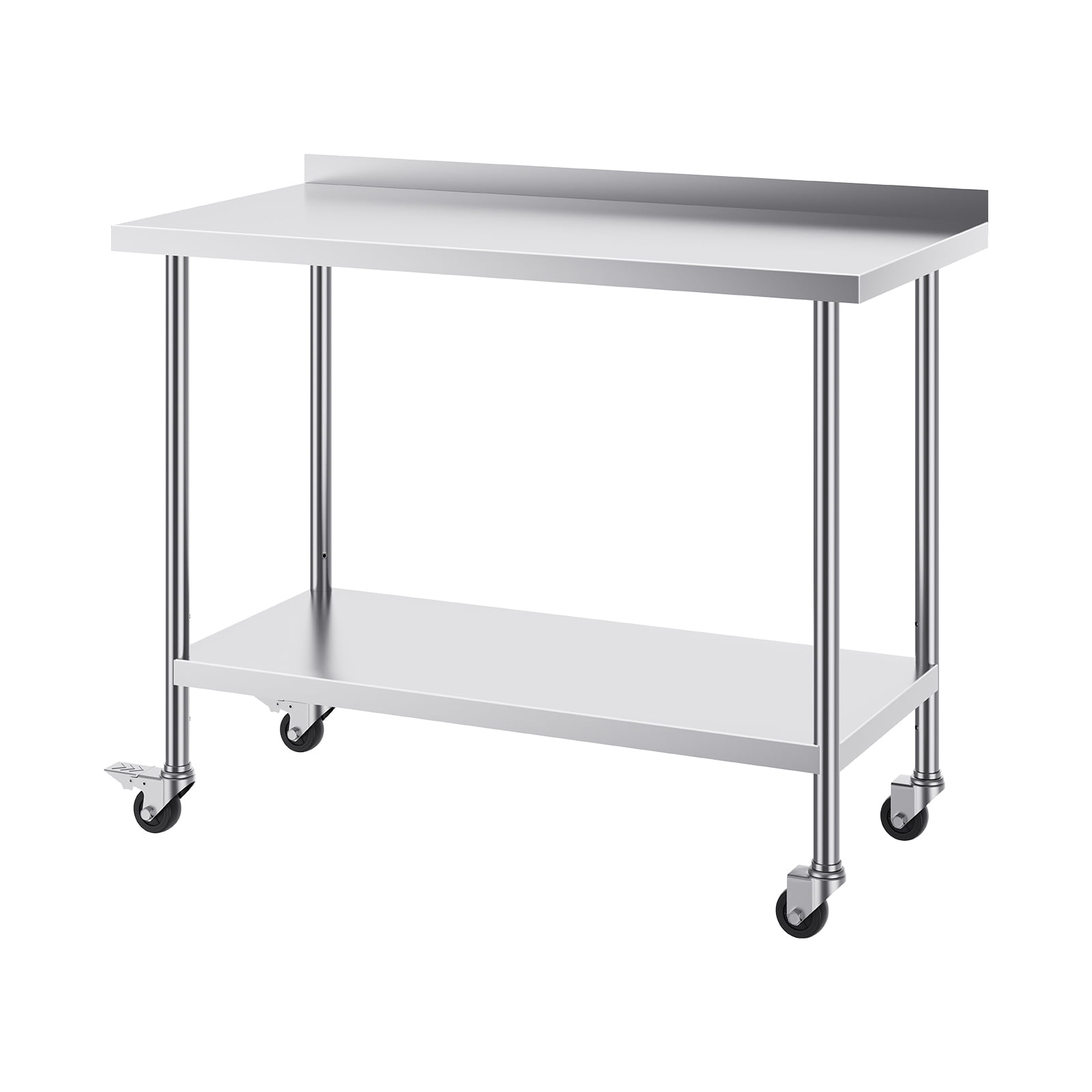 KFFKFF 24 x 48 x 40 Inch Durable Stainless Steel Table, Industrial Food ...