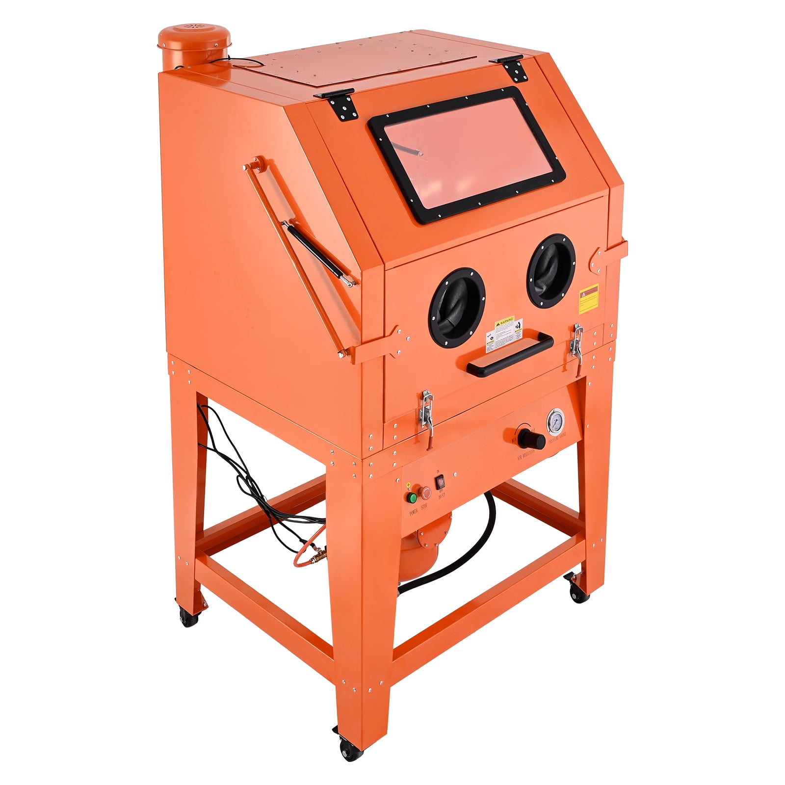 KFFKFF 245 Gallon Sandblasting Cabinet with Pressurized Tank, Durable ...