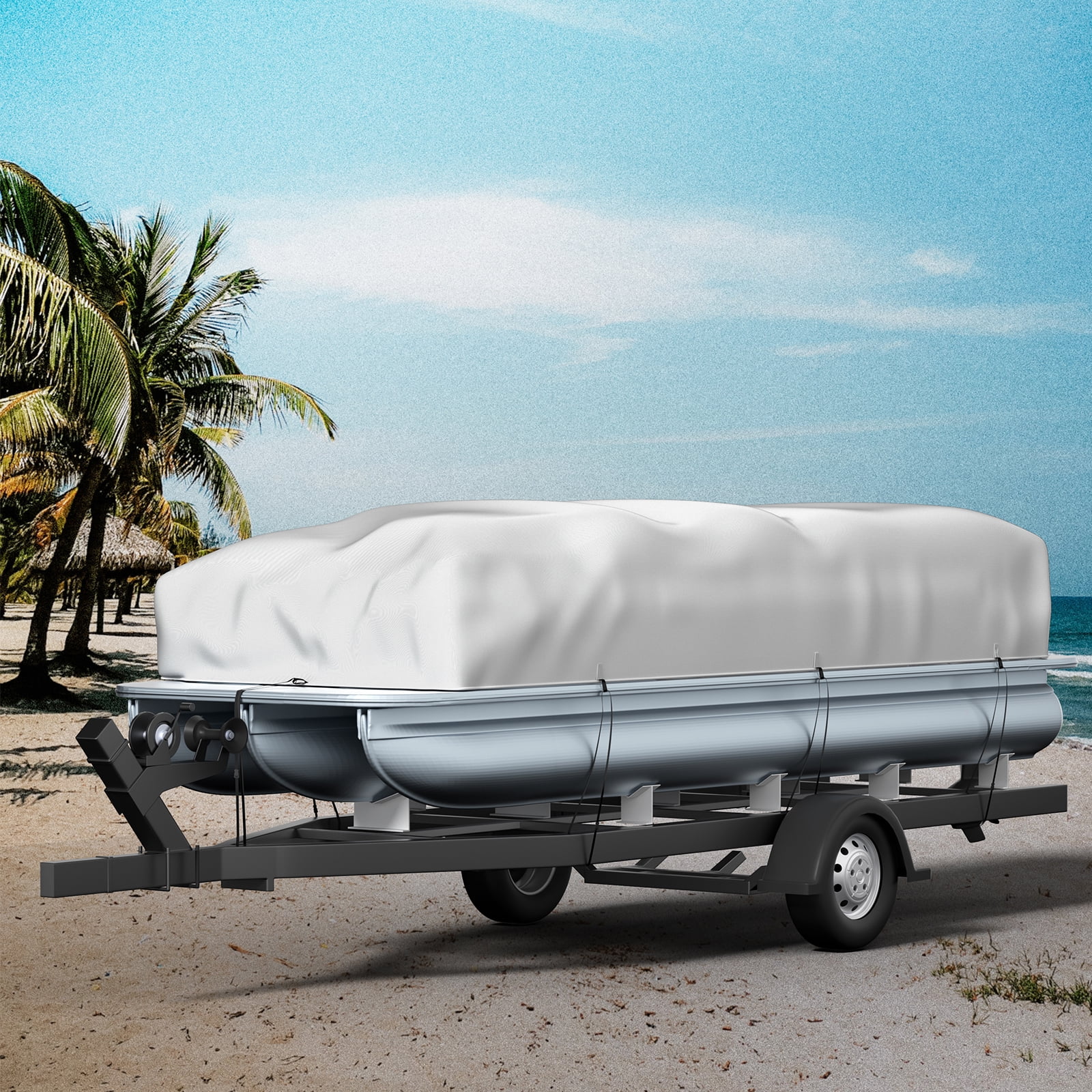 KFFKFF 25-28FT Marine Grade 600D Oxford Pontoon Boat Cover 141" Long ...
