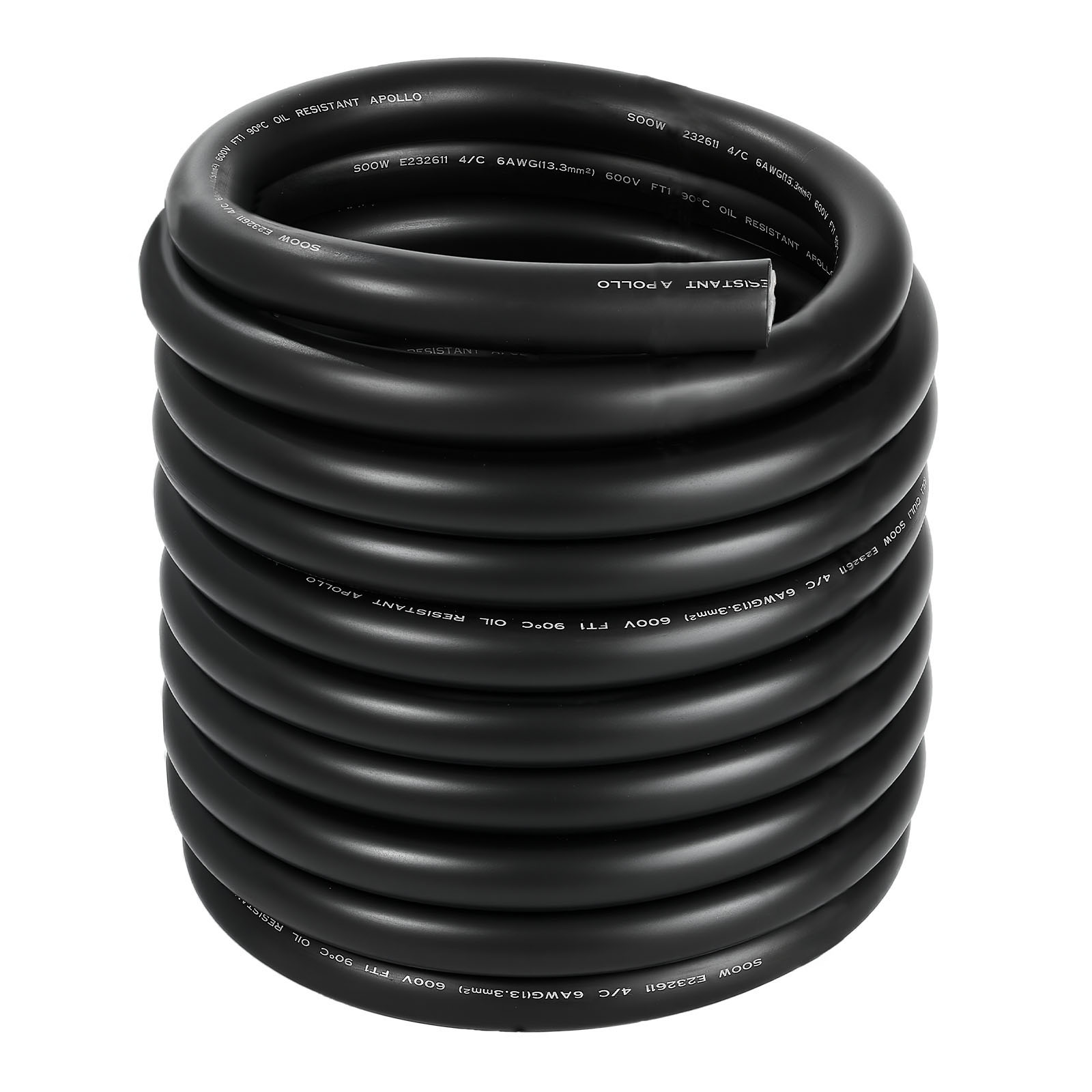 KFFKFF 25 FT 6AWG Portable Power Cable (4 Conductor), Durable 600V SOOW ...