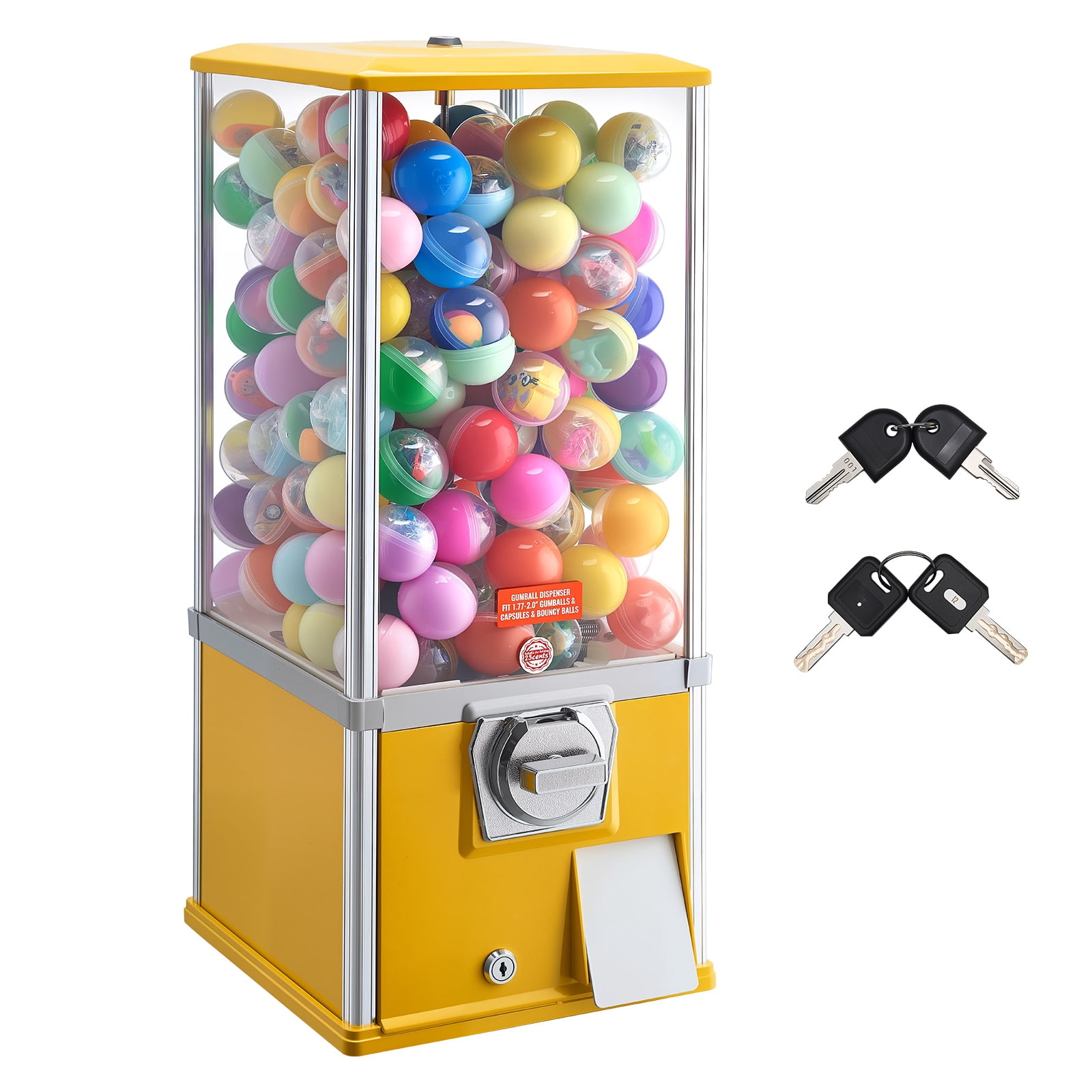 KFFKFF 25-Inch Candy Vending Machine, Coin-Operated Dispenser for Malls ...