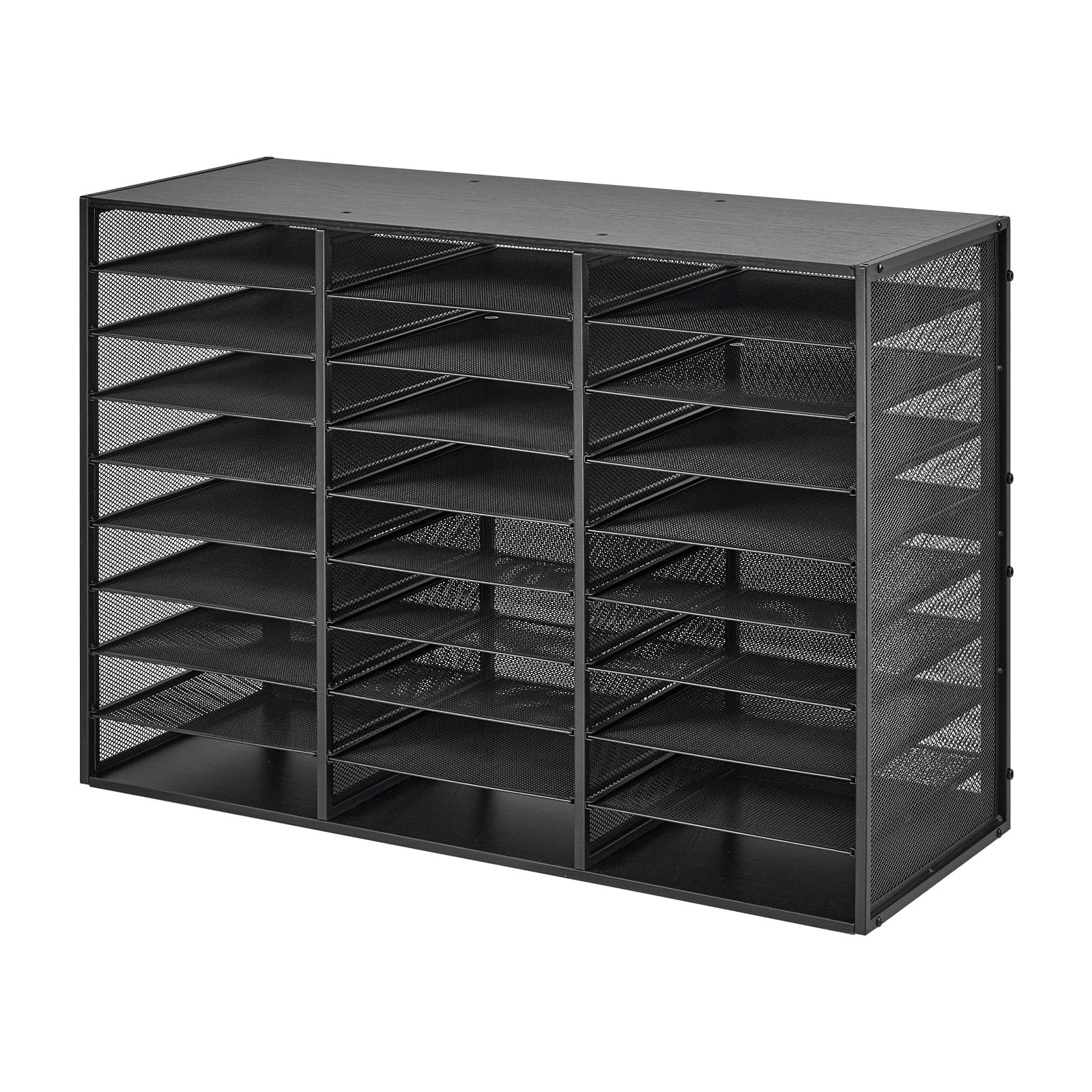 KFFKFF 27-Compartment Metal Literature Organizer with Removable Wire ...