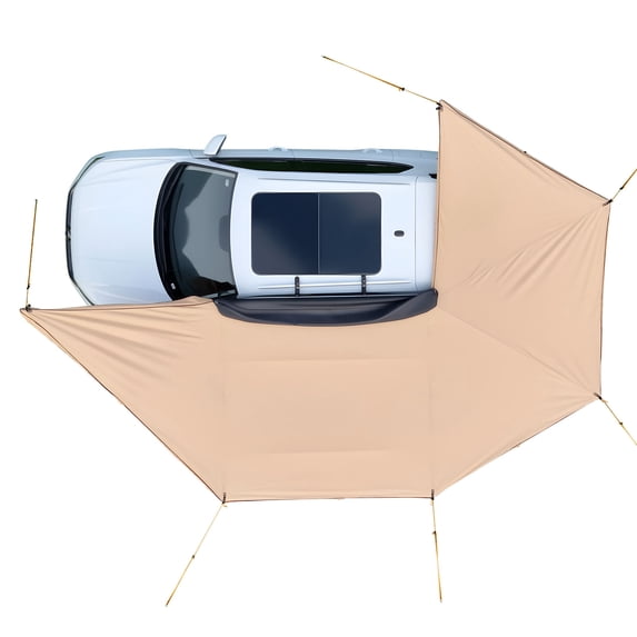KFFKFF 270-Degree Vehicle Awning with LED Lighting, 117 sq.ft Driver ...