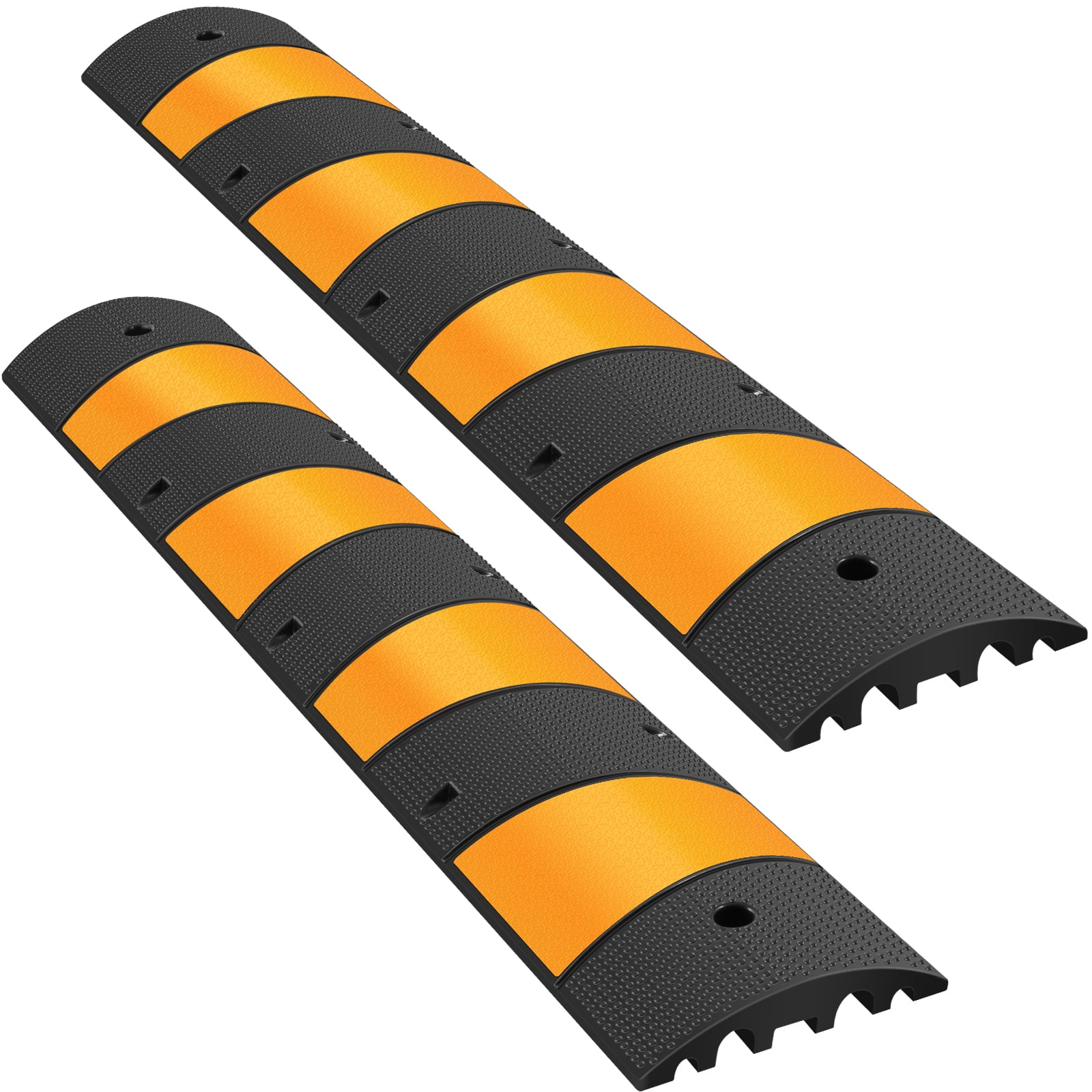 KFFKFF 2pcs 6 ft Rubber Speed Bump Driveway Modular Heavy Duty Speed ...