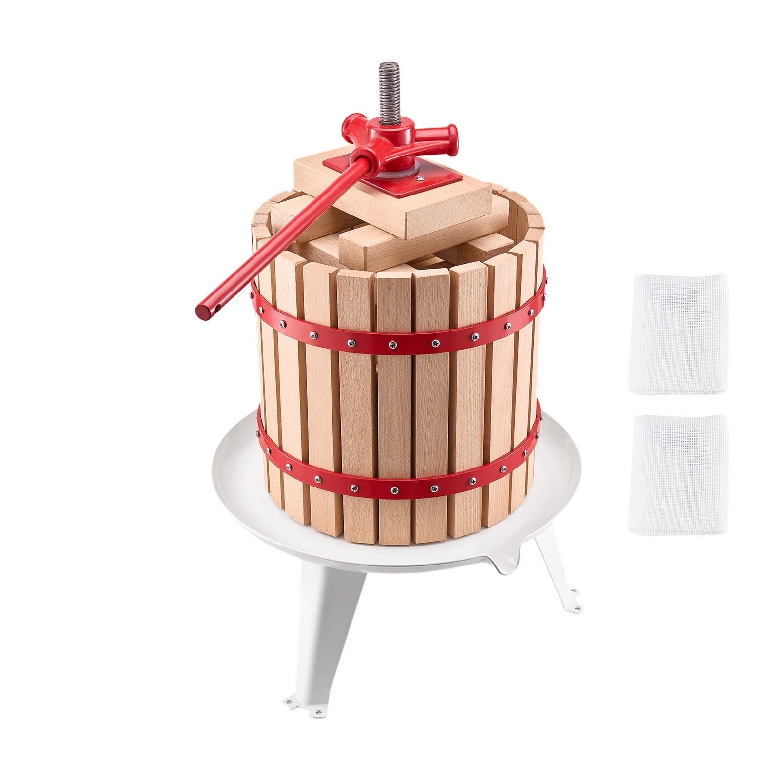 KFFKFF 3.2 Gal/12L Fruit Wine Press Wood Basket Wine Making Press Cider ...