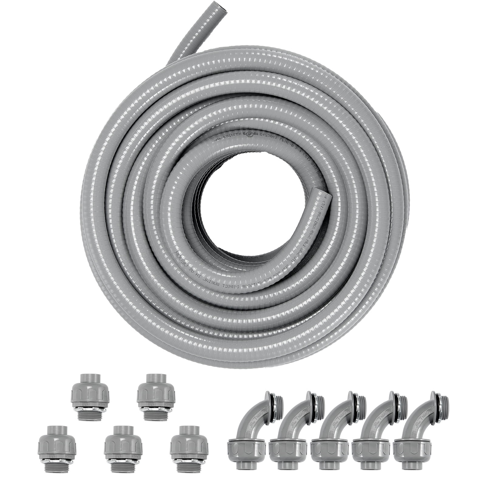 KFFKFF 3/4'' PVC Liquid-Tight Flexible Electrical Conduit, 100ft Bundle ...