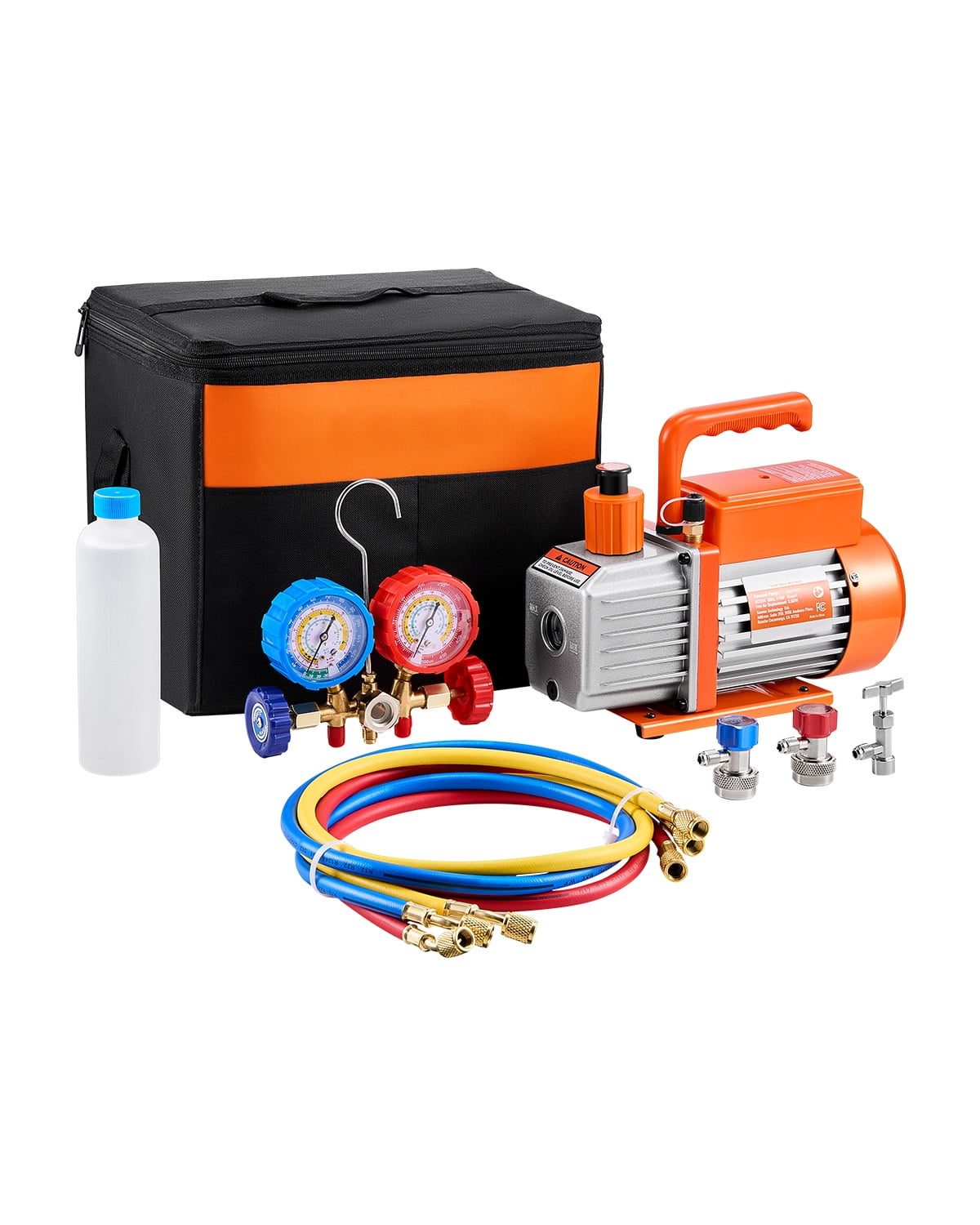KFFKFF 3.5 CFM AC Suction Pump and Measurement Kit, One Phase Rotary ...