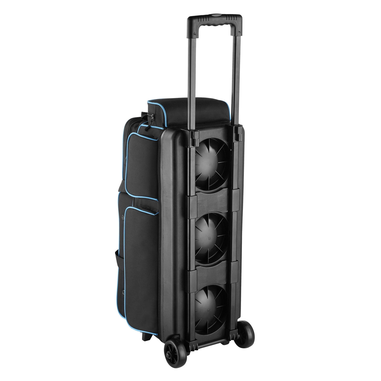 KFFKFF 3-Ball Double Roller Bowling Bag with Wheels, Includes Shoe ...