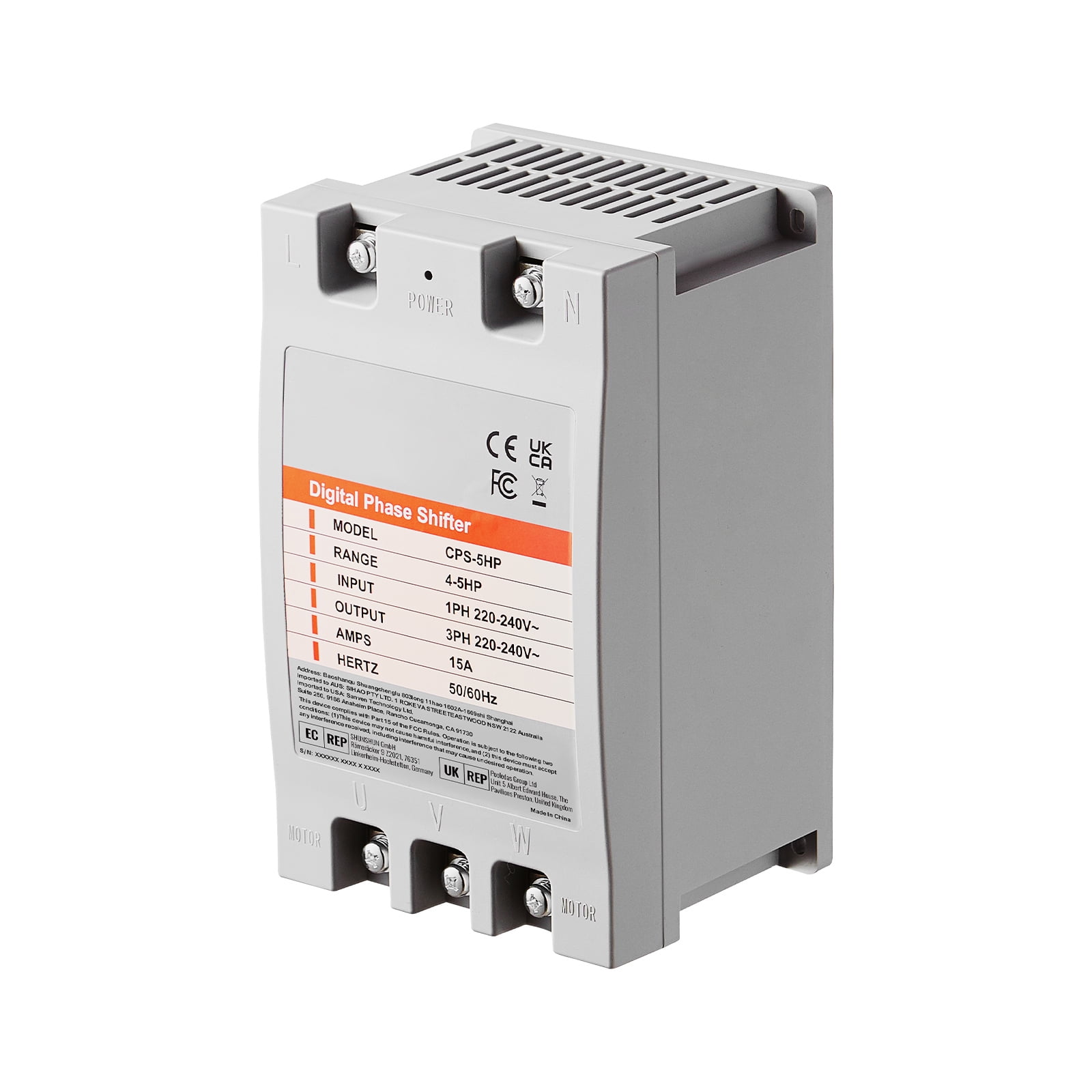 KFFKFF 3 Phase Converter - 5HP 15A 220V Single Phase to 3 Phase ...