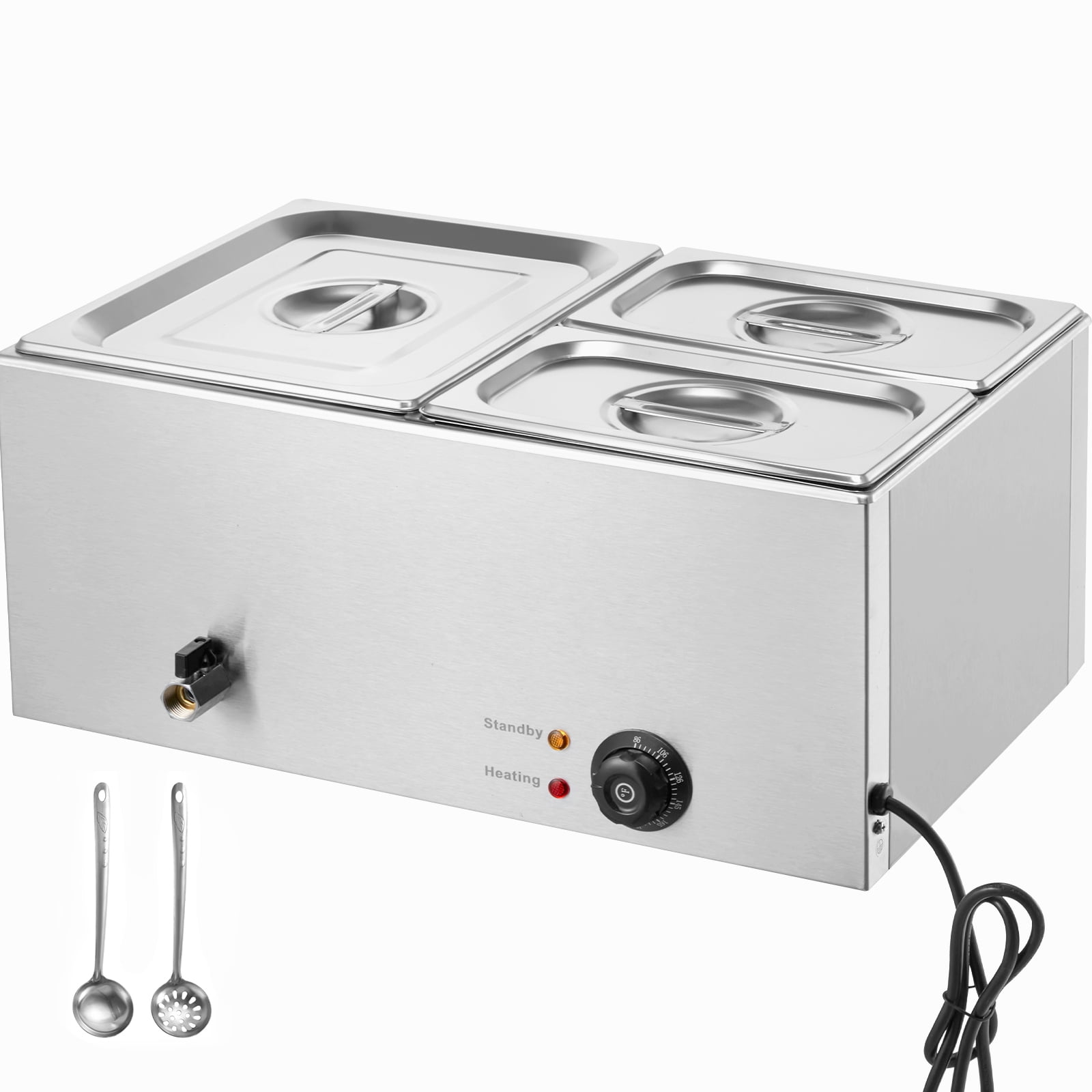 KFFKFF 3-Section Electric Food Heating Station, 17QT Capacity, 1200W ...