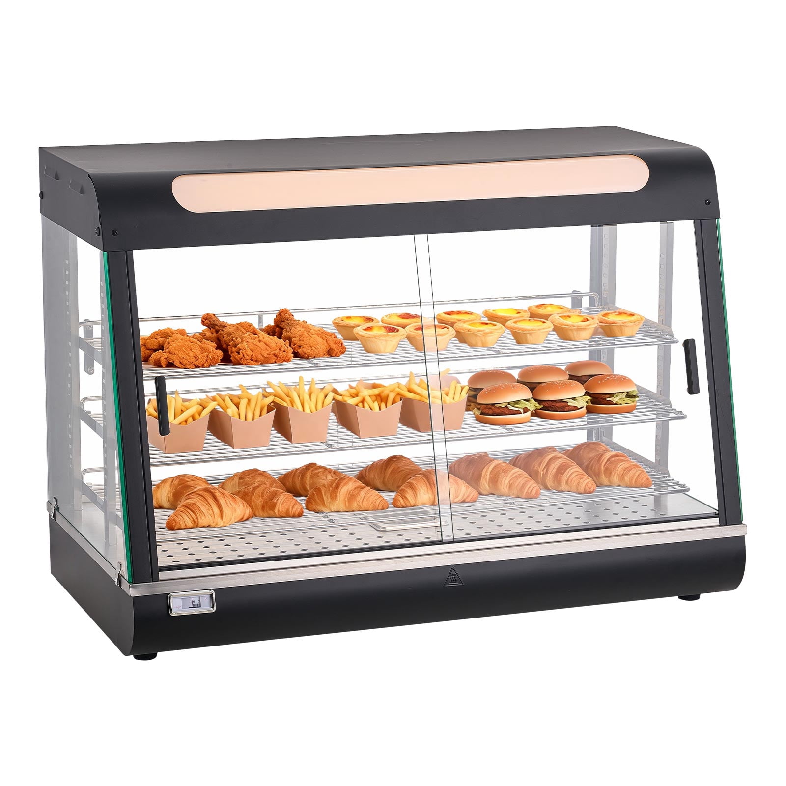 KFFKFF 3-Tier Commercial Food Warmer Display, 1400W Food Display Case ...