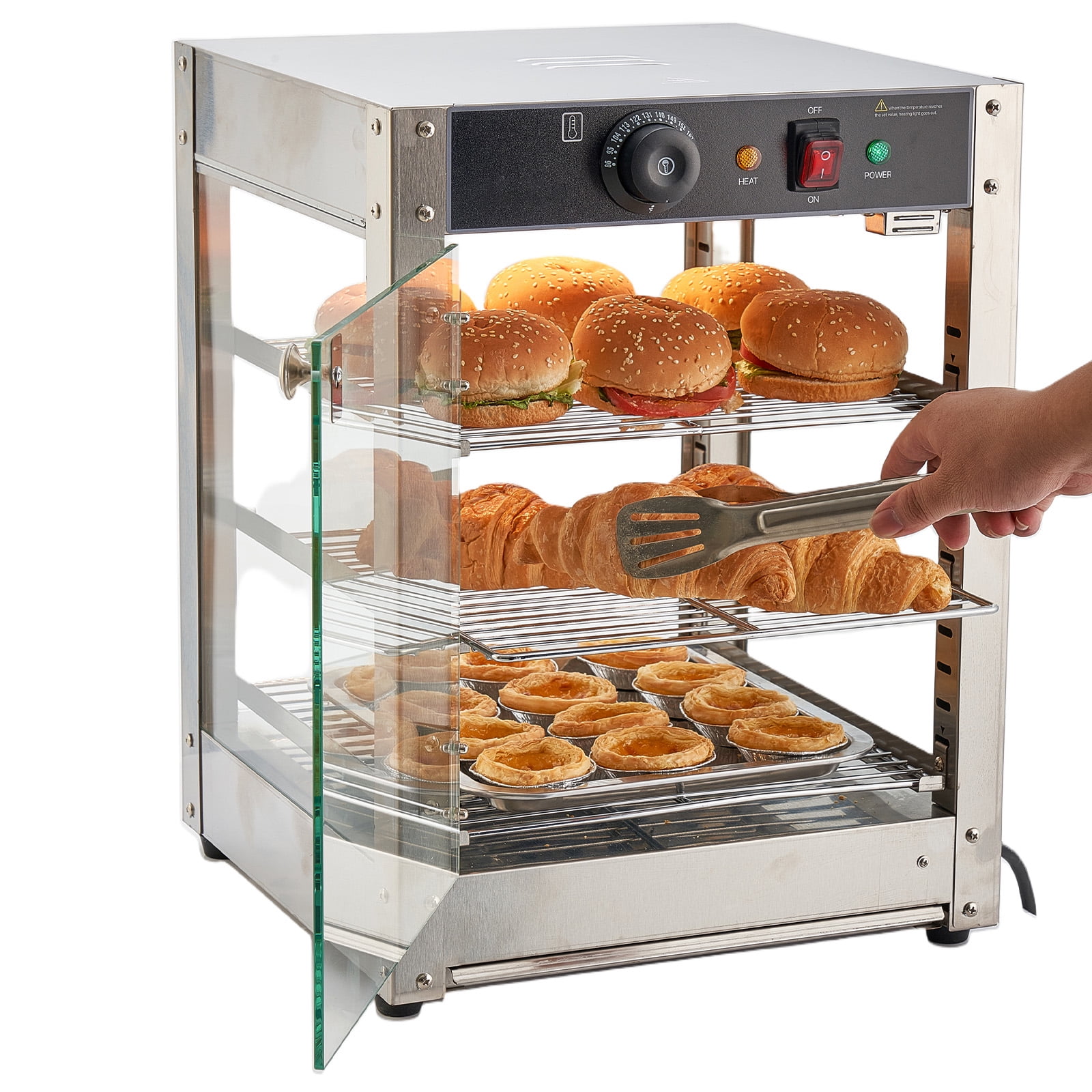 KFFKFF 3-Tier Commercial Food Warmer Display, 800W Food Display Unit ...