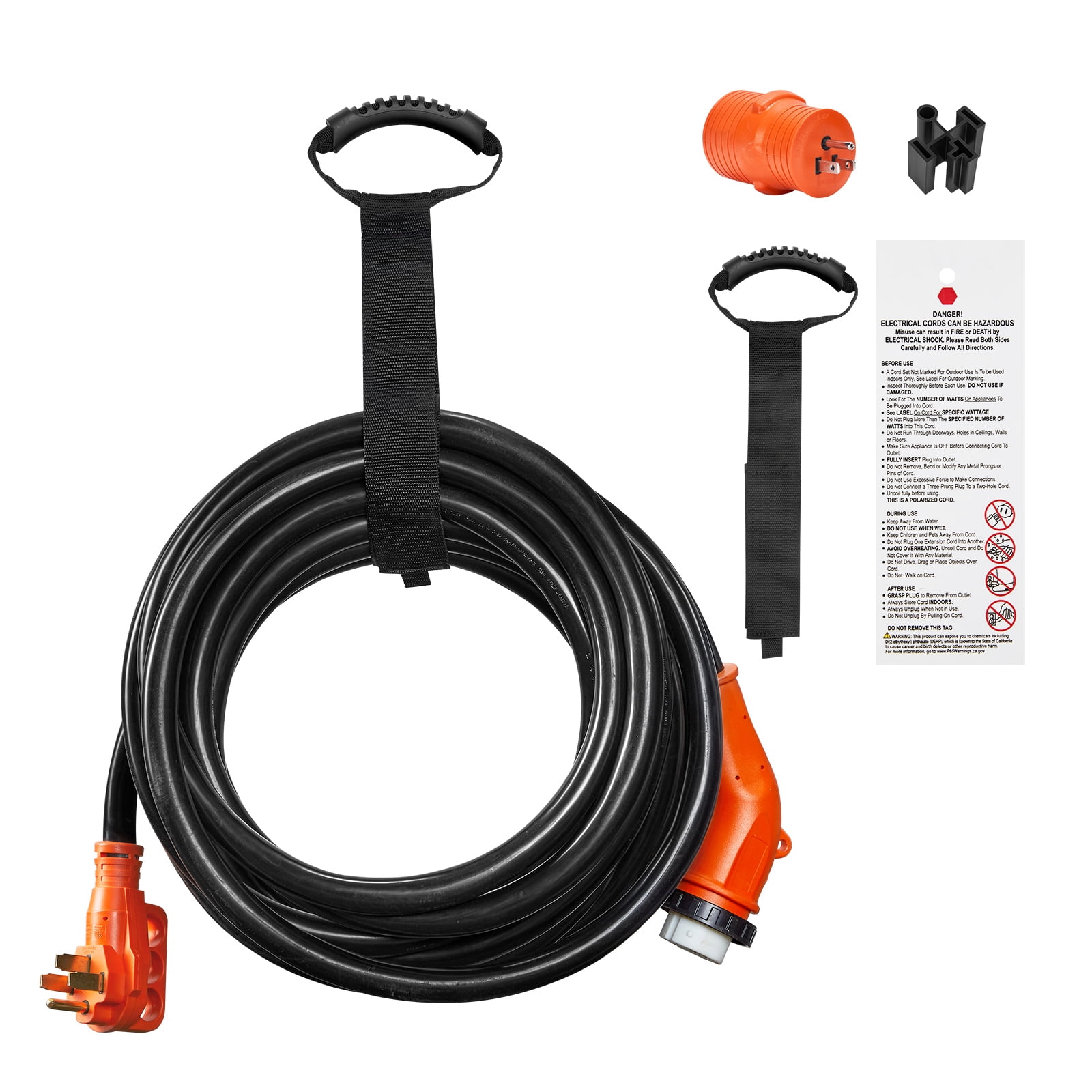KFFKFF 30-Foot RV Power Cable, 50 Amp, Robust STW 6/3 + 8/1 Generator ...