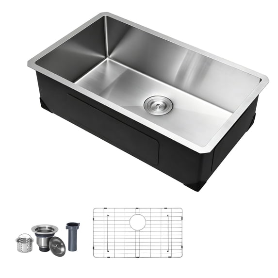 KFFKFF 30-Inch Undermount Kitchen Sink, Stainless Steel Drop-In ...