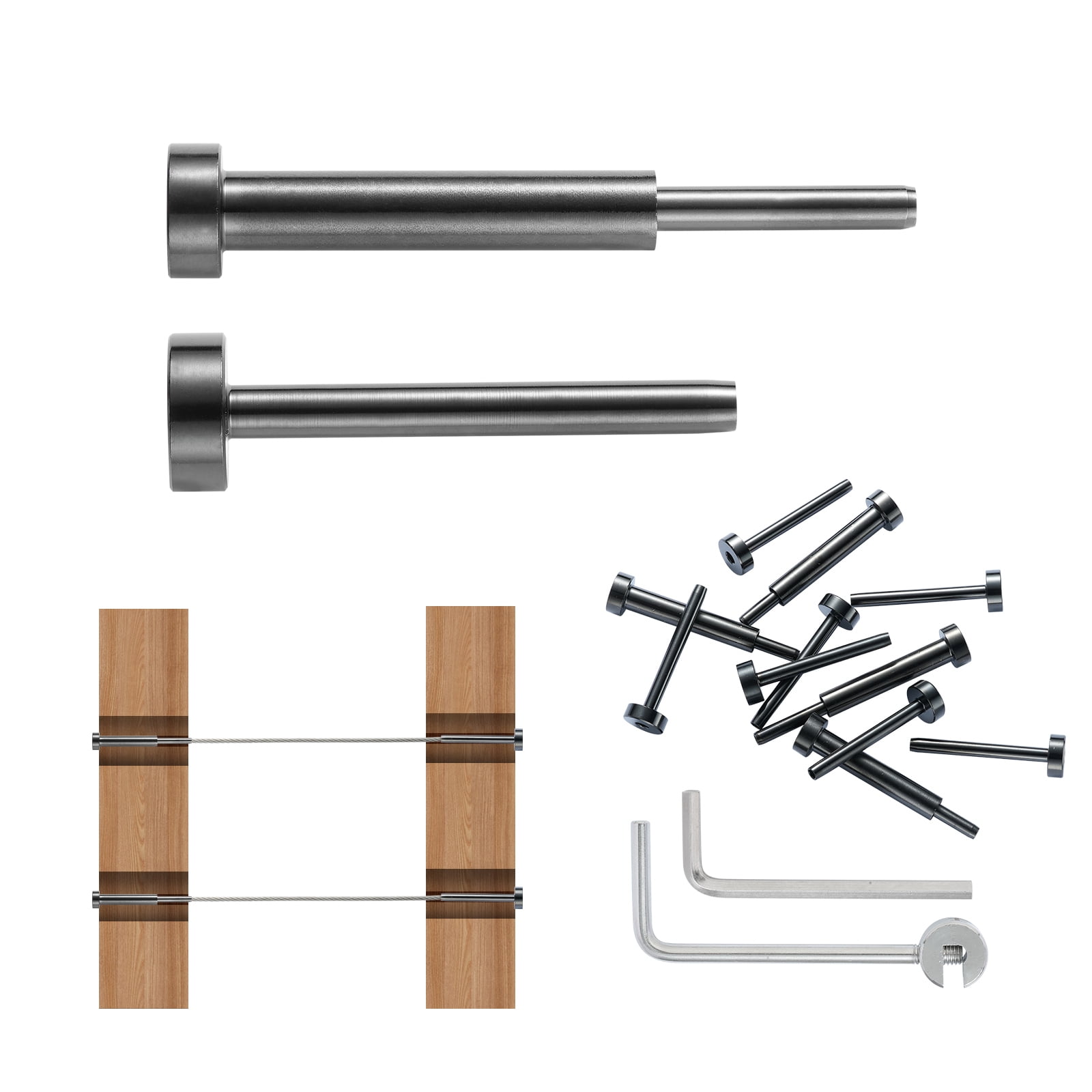 KFFKFF 30 Set Invisible Wire Railing System, T316 Stainless Steel 1/8 ...