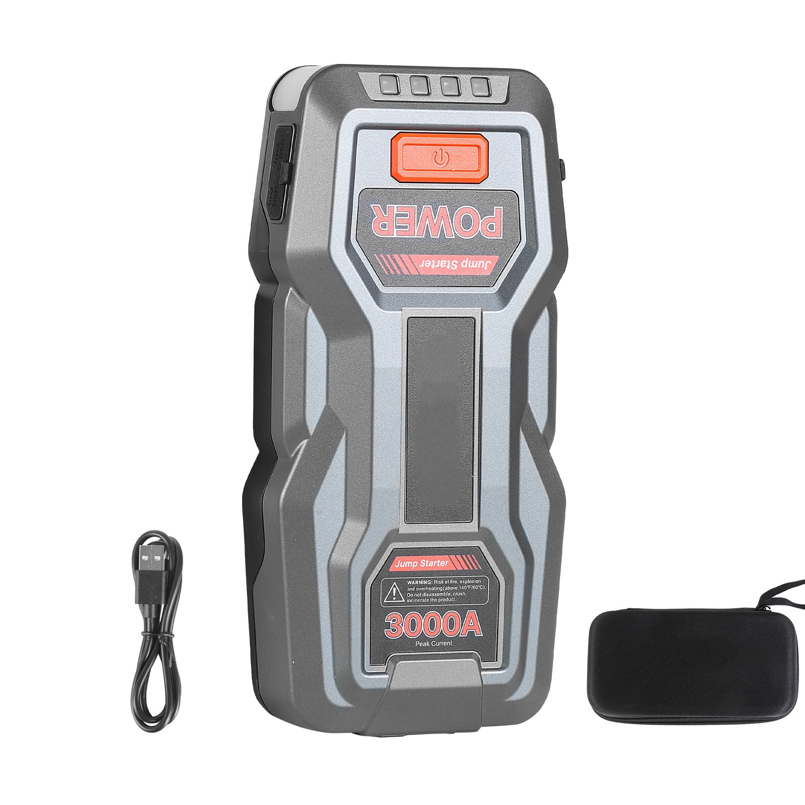 KFFKFF 3000A Peak Jump Starter, 12V Portable Lithium Battery Pack, Car ...