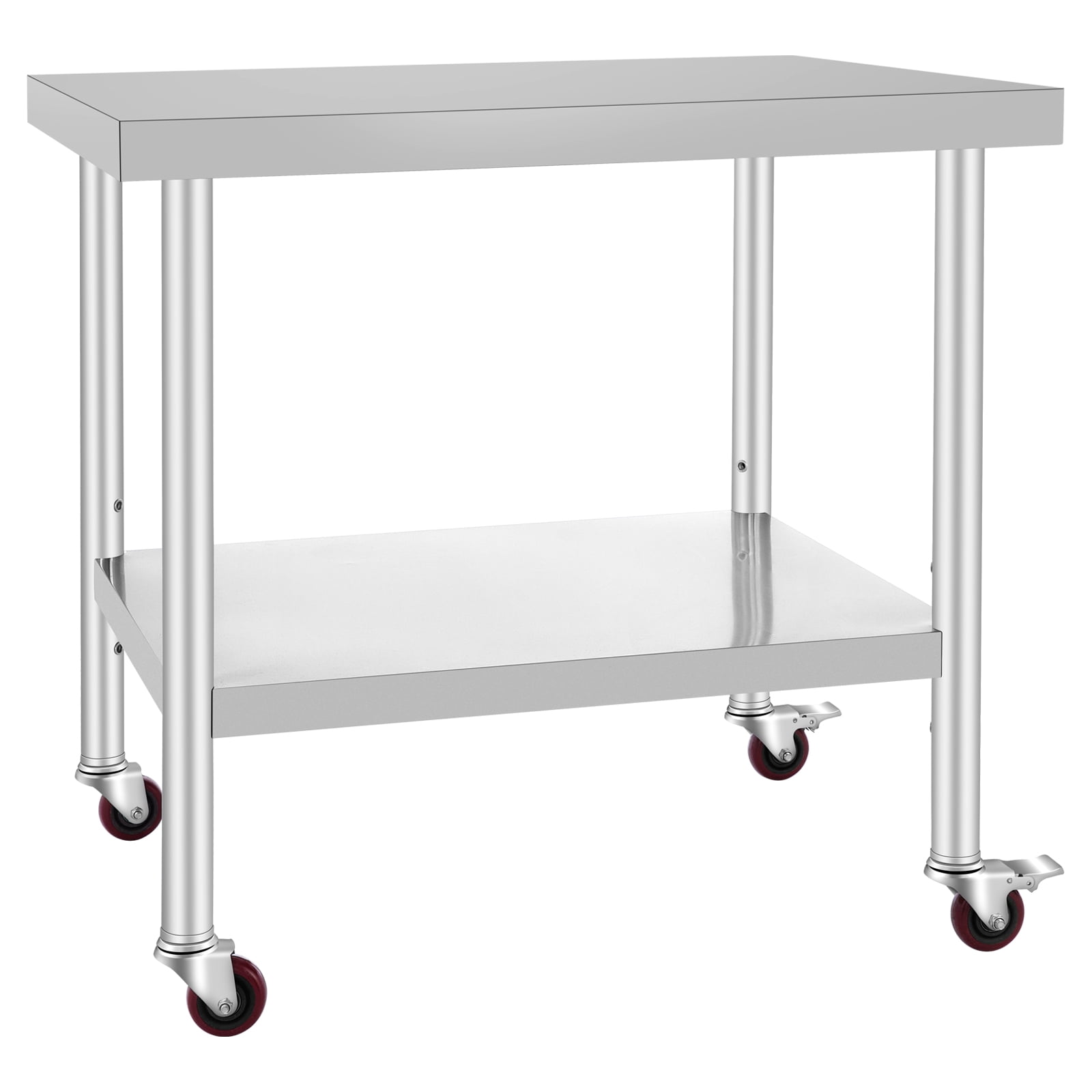 KFFKFF 30x36x34 Inch Stainless Steel Workbench 3 Level Adjustable Rack ...